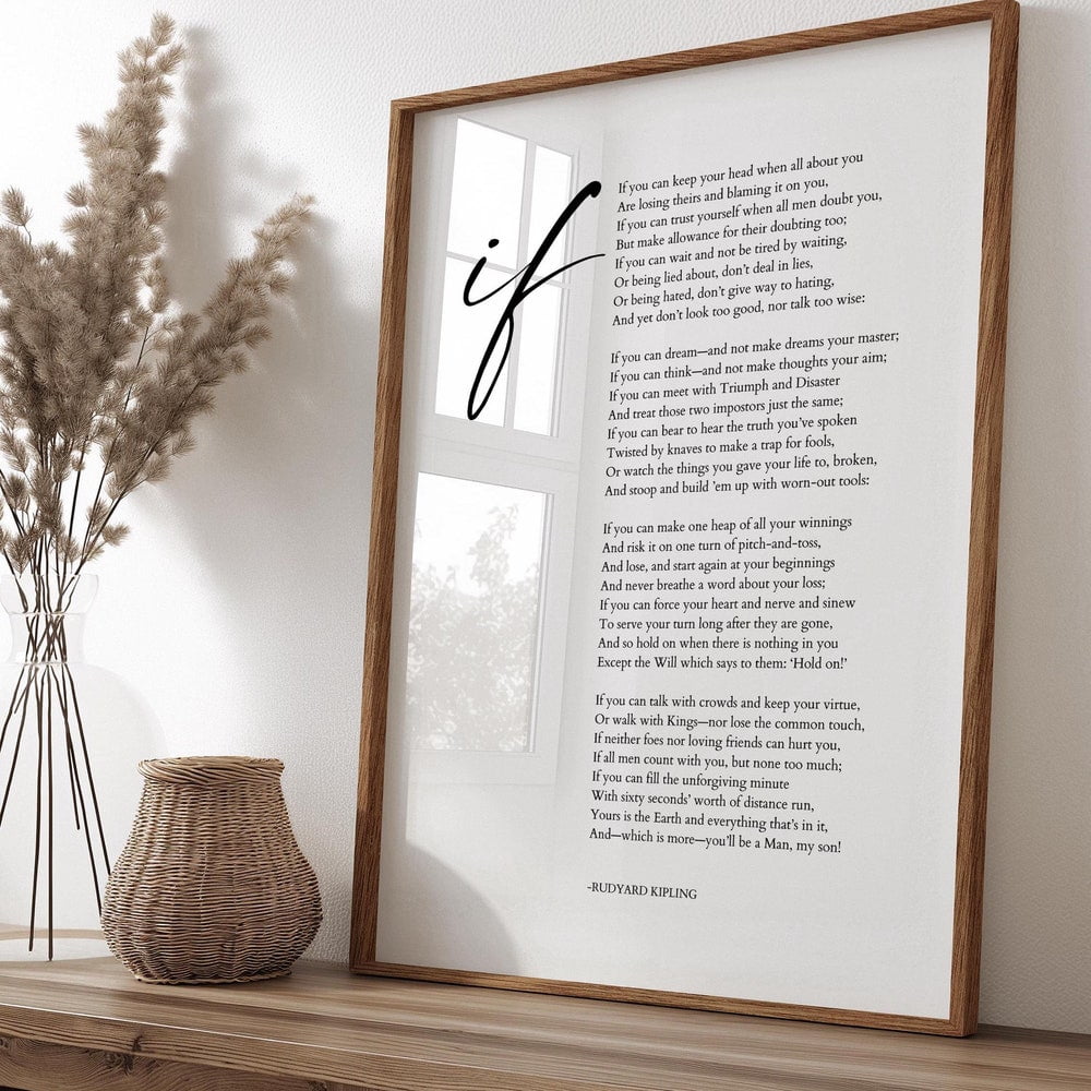 DOPAPRINT Rudyard Kipling Poem, If Rudyard Kipling Poetry, If Rudyard ...