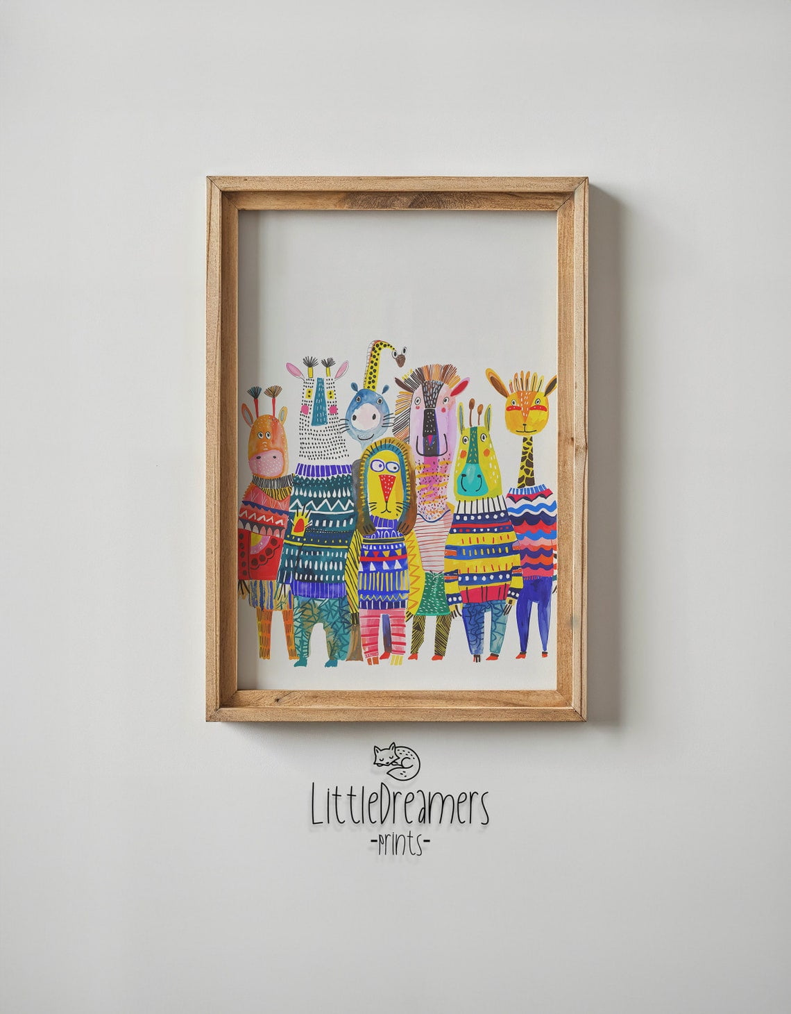 DOPAPRINT Safari Animals Nursery Wall Art, Kids Room Decor, Colorful ...