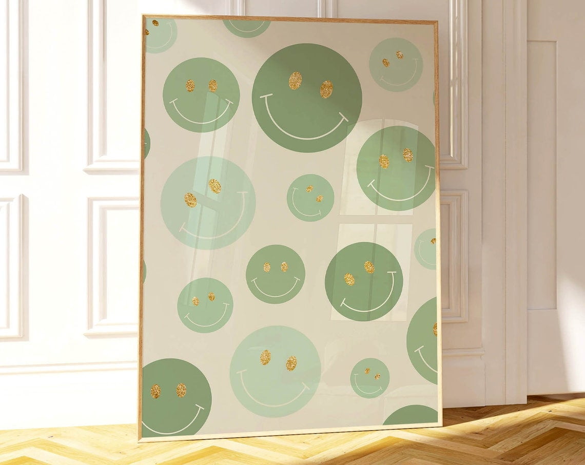 DOPAPRINT Sage Green Wall Art Trendy Preppy Room Decor For Girls ...