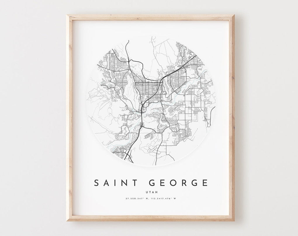 DOPAPRINT Saint George Map Print, Saint George Map Poster City Wall Art ...
