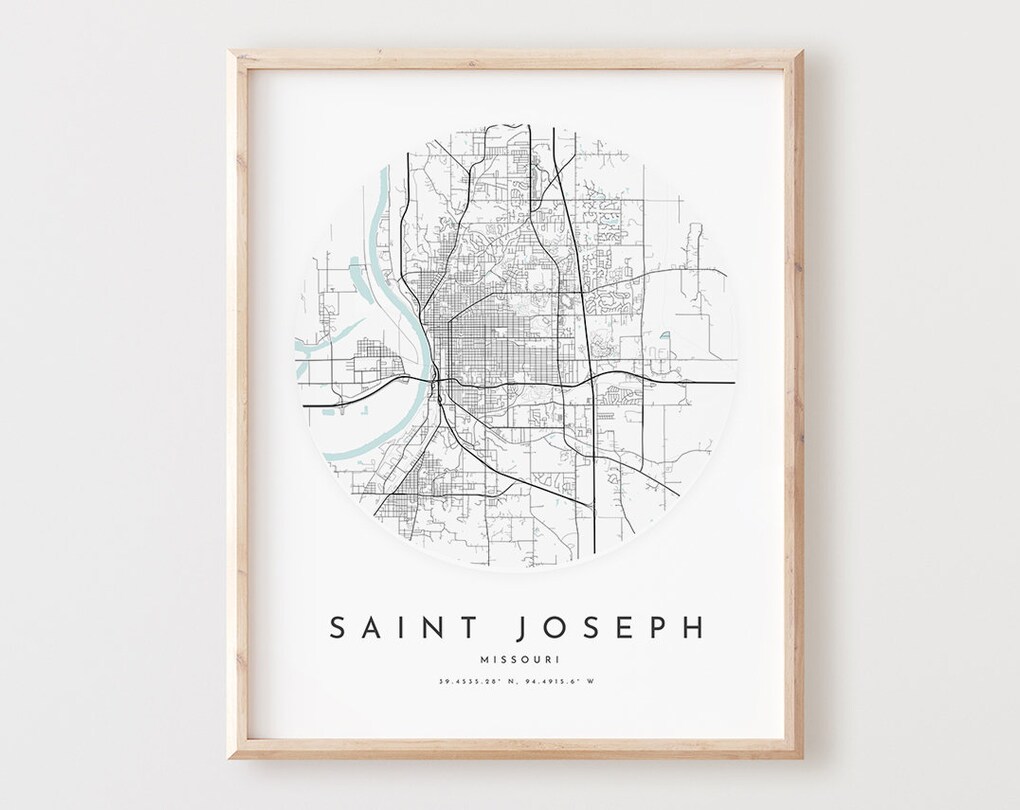 DOPAPRINT Saint Joseph Map Print, Saint Joseph Map Poster City Wall Art ...