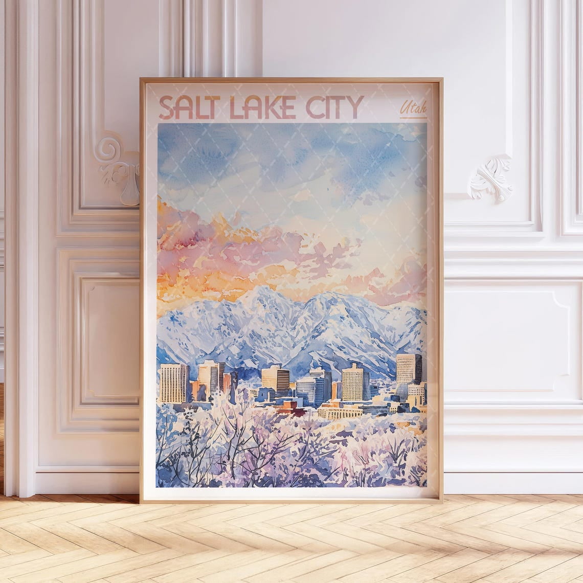 DOPAPRINT Salt Lake City Watercolor Poster - Utah Wall Art - Utah ...