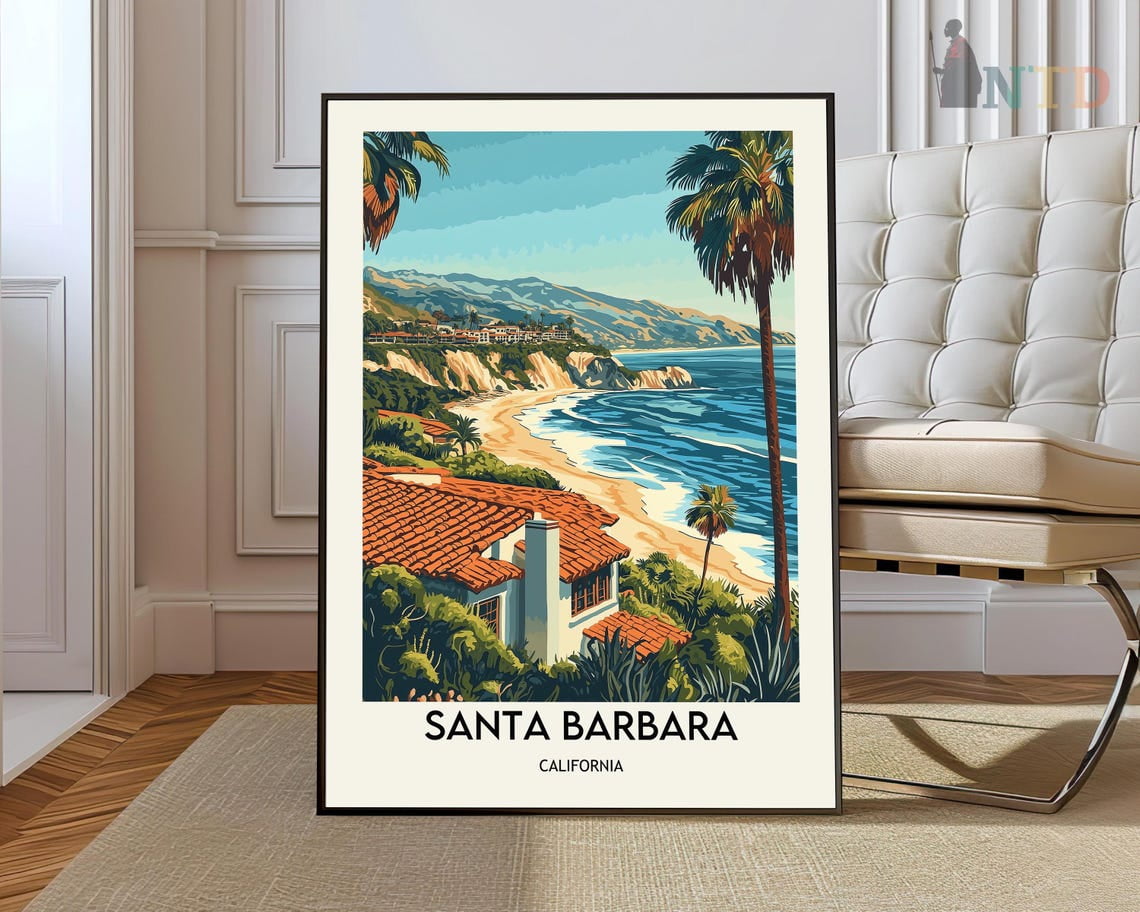 DOPAPRINT Santa Barbara Print, Santa Barbarasanta Barbara Poster, Santa ...