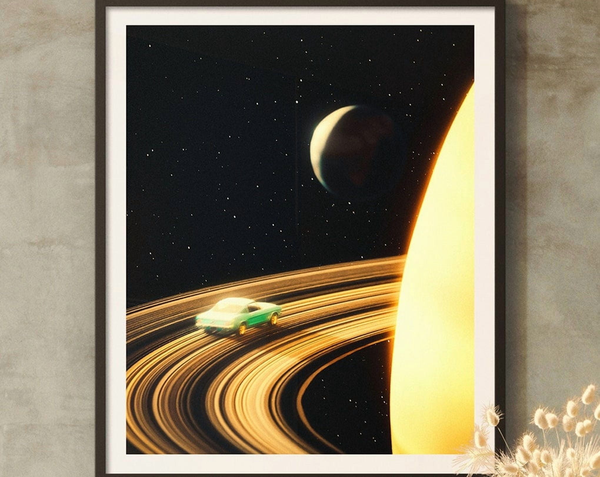 DOPAPRINT Saturn Road Trip Space Art Retro Art Futuristic Collage ...