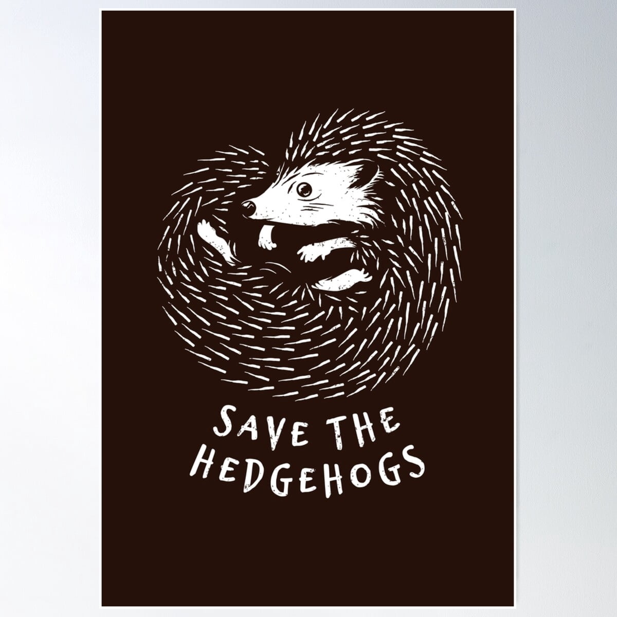 DOPAPRINT Save The Hedgehogs - Hedgehog Conservation Poster Wall Art ...