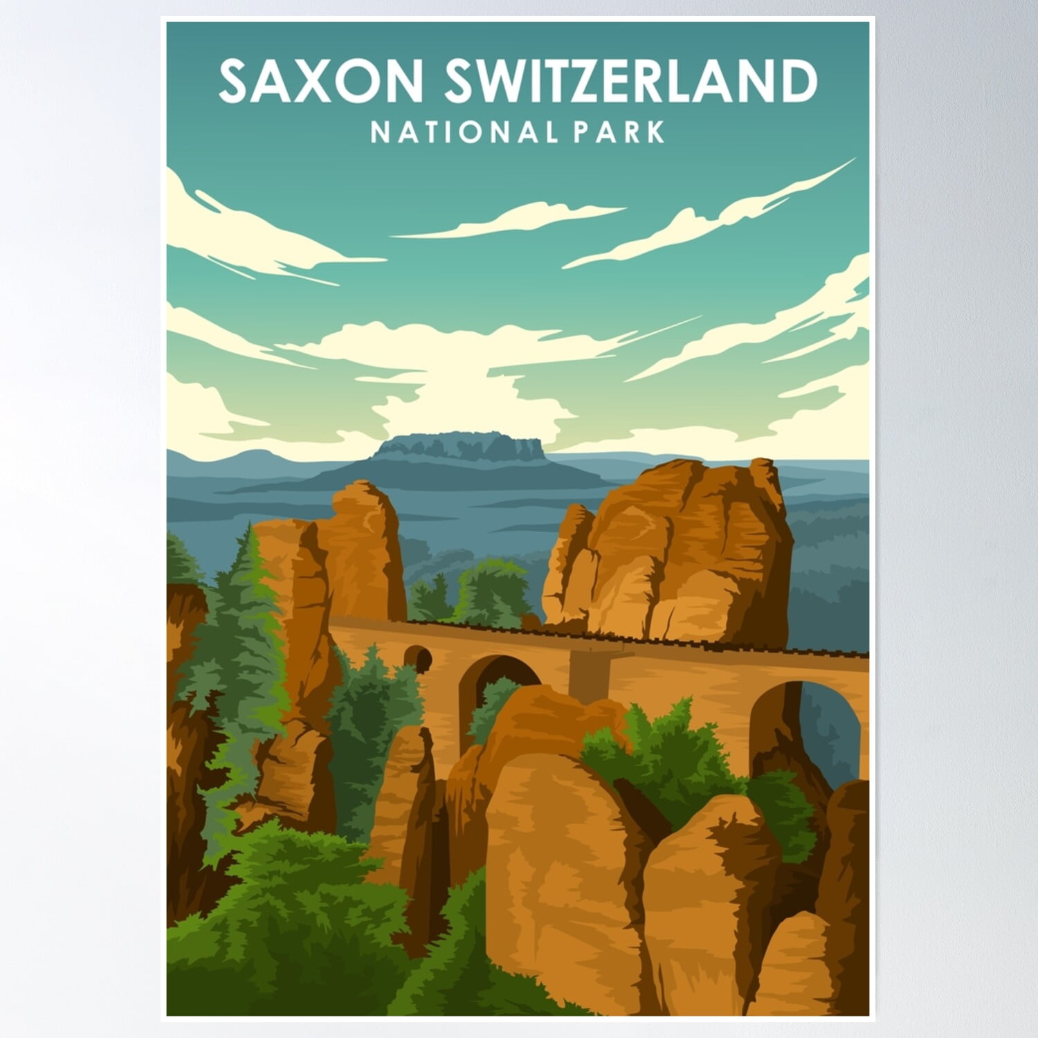DOPAPRINT Saxon Switzerland National Park National Park Poster Wall Art ...