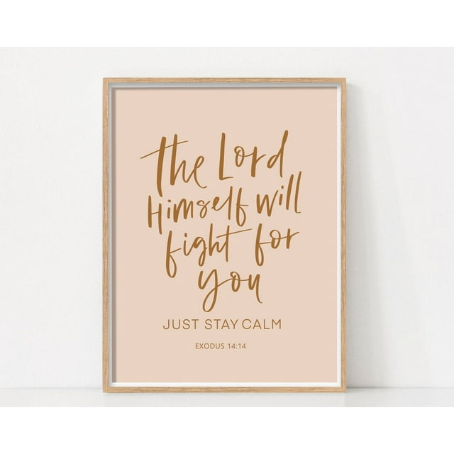 DOPAPRINT Scripture Wall Art, Exodus 14 14 Print, Bible Verse Wall ...
