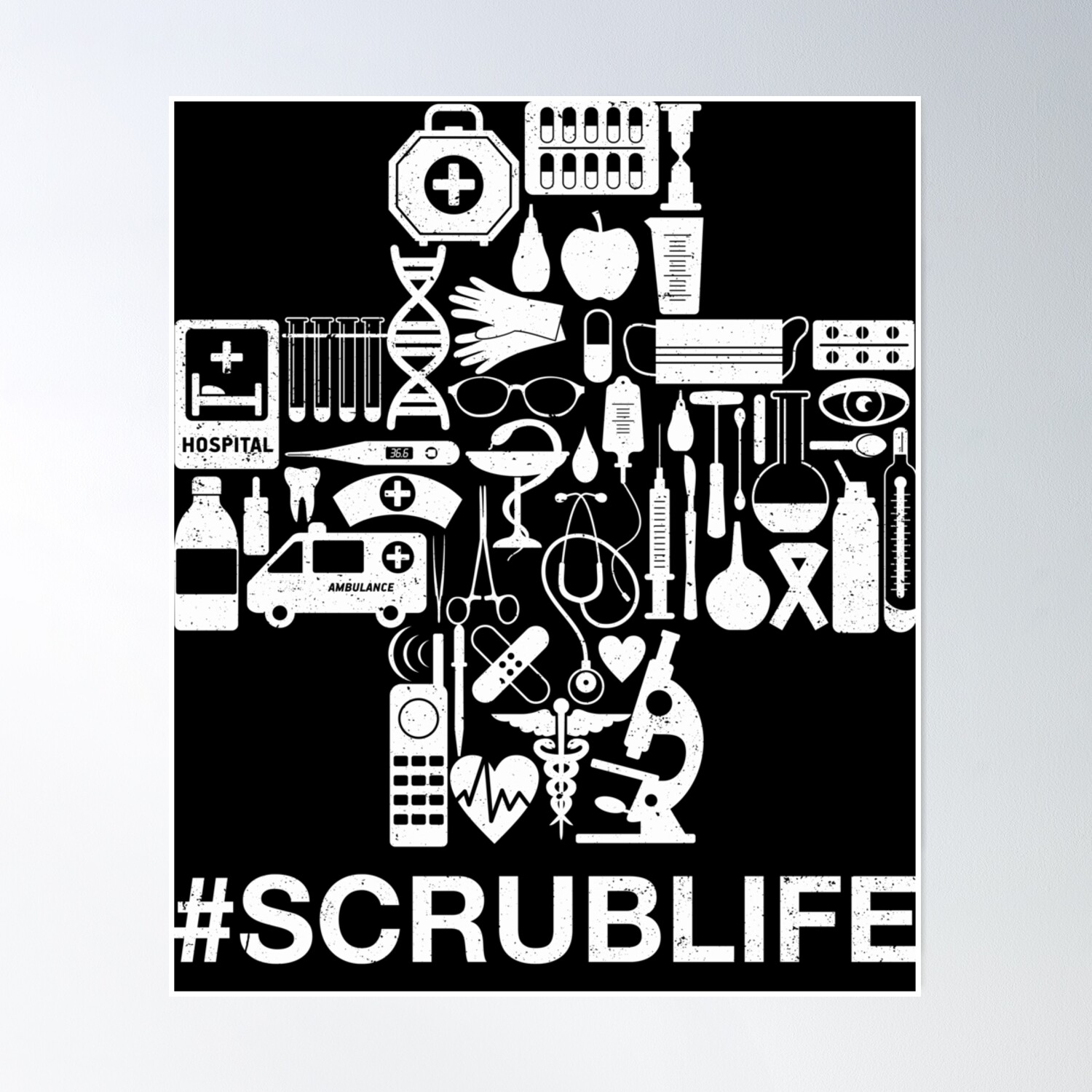 DOPAPRINT #Scrublife Nurse Poster Wall Art, Modern Wall Decor NO FRAMED ...