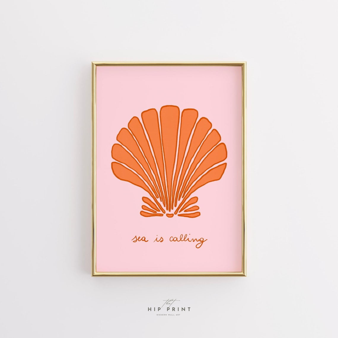 DOPAPRINT Sea Is Calling Wall Art,Preppy Shell Print,Coastal Summer ...