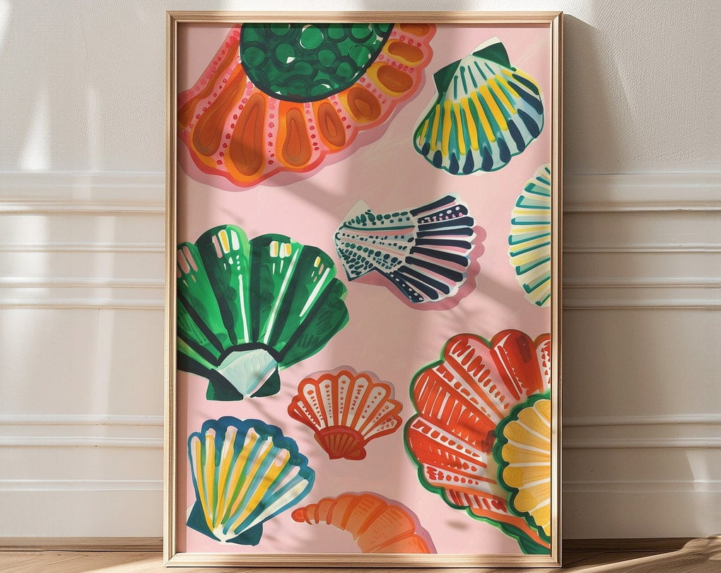 DOPAPRINT Sea Shells Poster, Maximalist Decor, Costal Wall Art ...