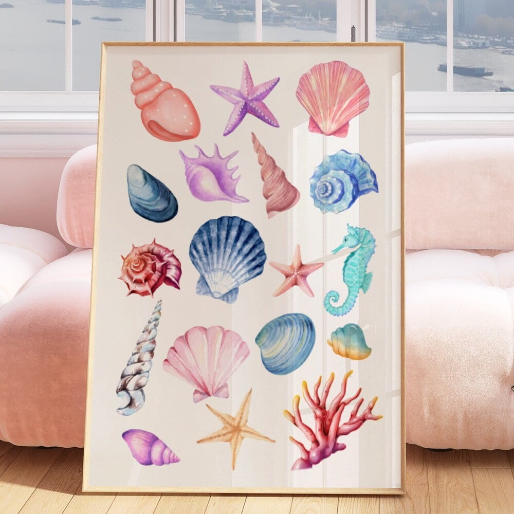 DOPAPRINT Seashell Print, Coastal Cowgirl Decor, Beachy Room Decor ...