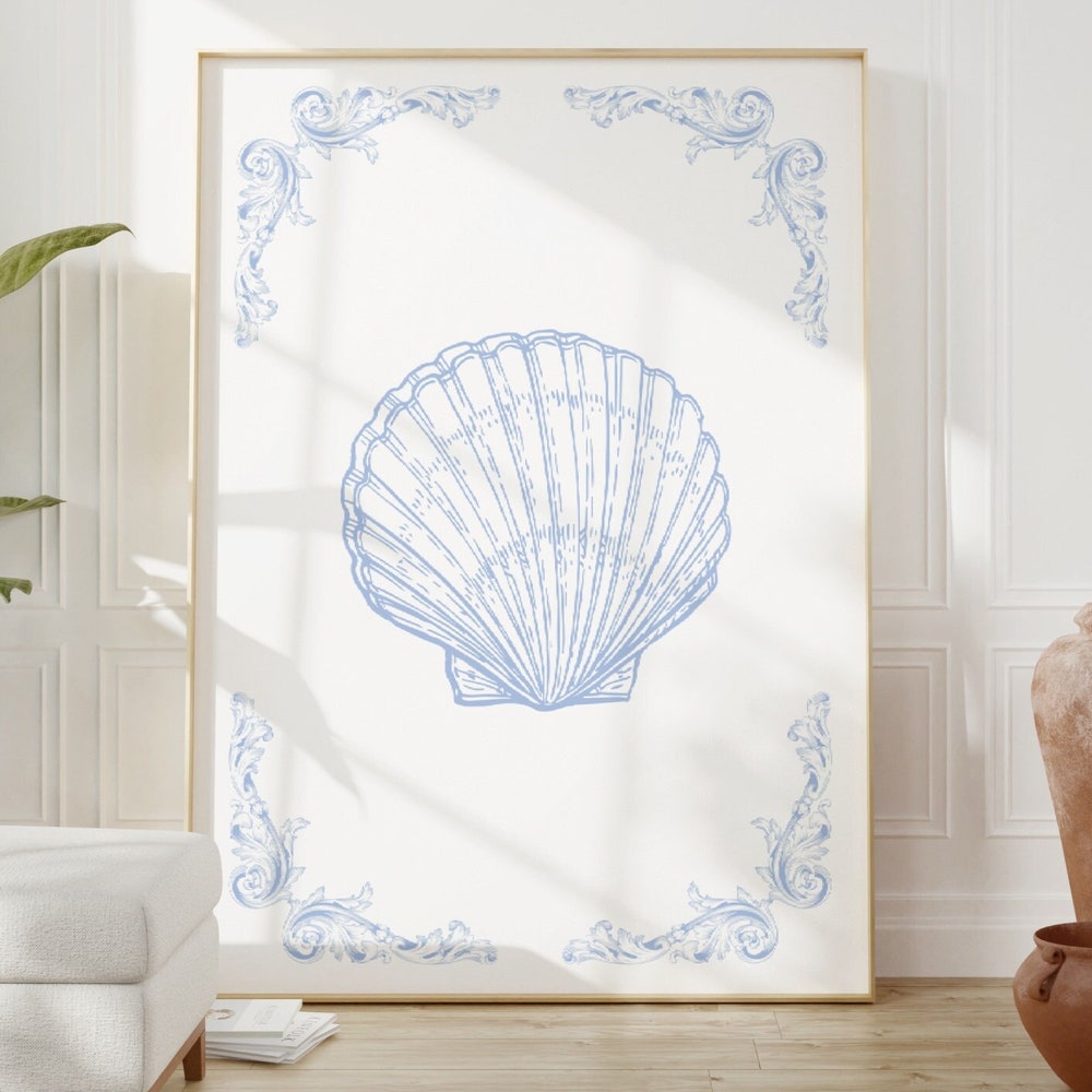 DOPAPRINT Seashell Print, Coastal Cowgirl Print, Beach Room Decor, Surf ...