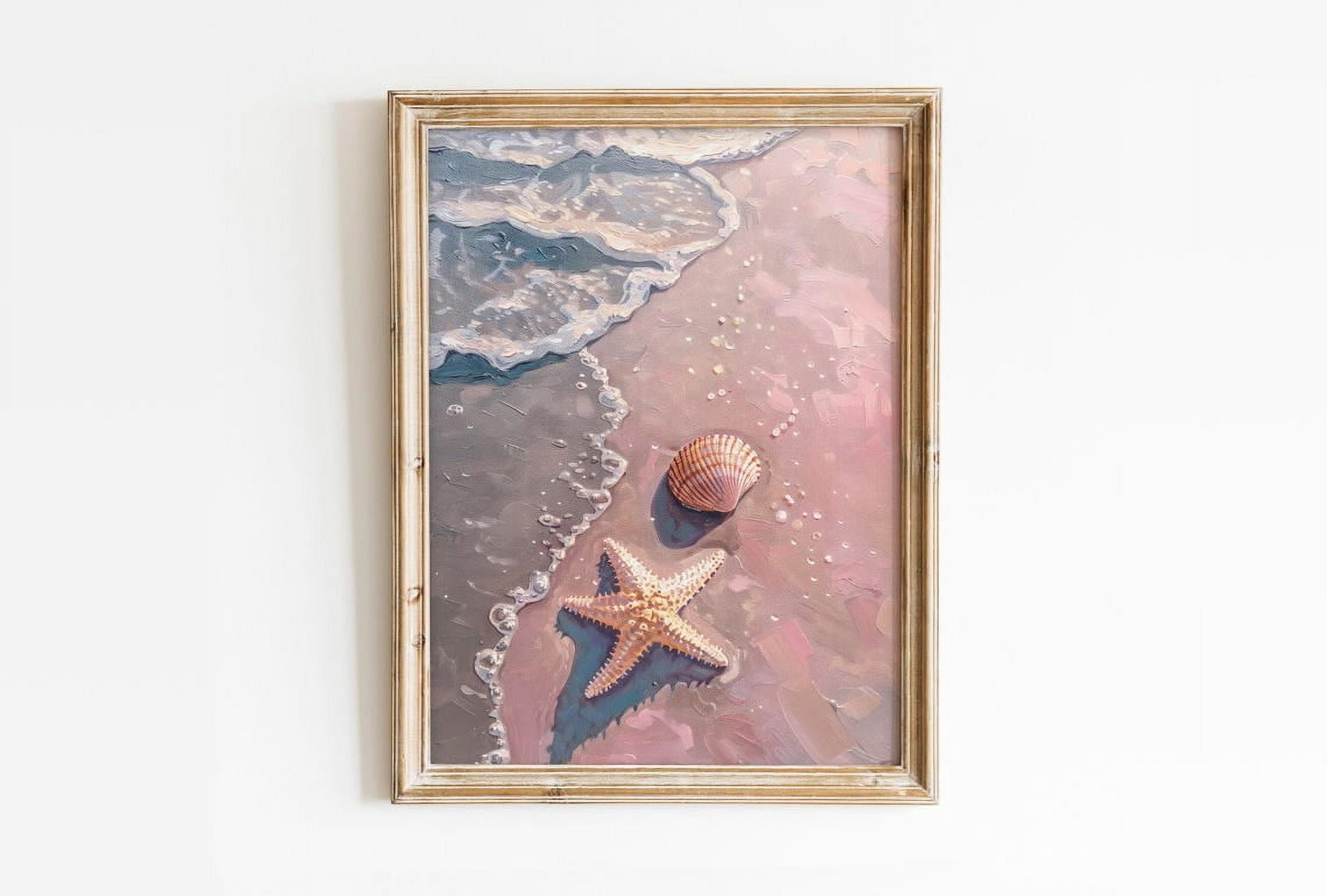 DOPAPRINT Seashell And Starfish Wall Art, Trendy Coastal Poster, Preppy ...