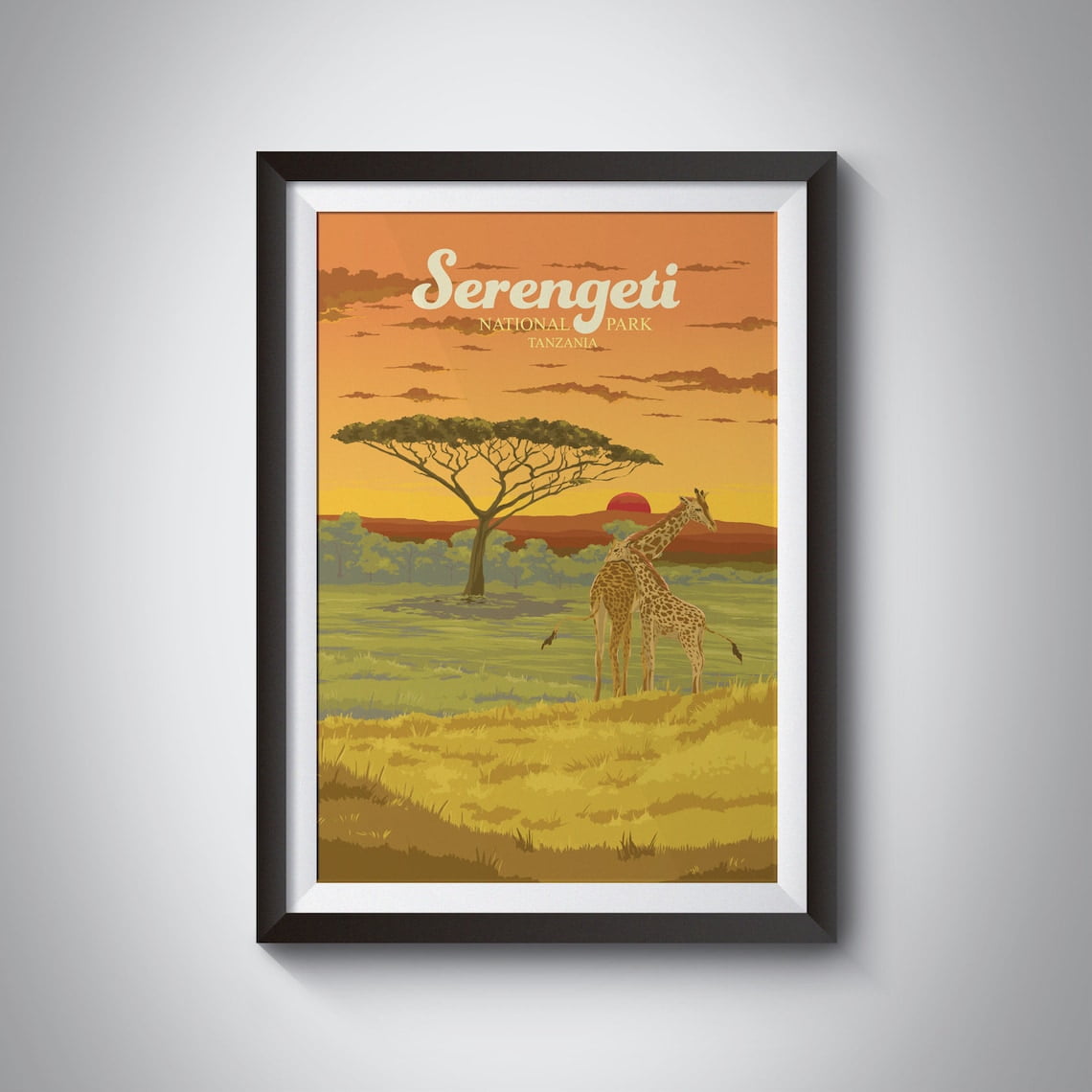 DOPAPRINT Serengeti National Park Poster, Tanzania Travel Poster ...