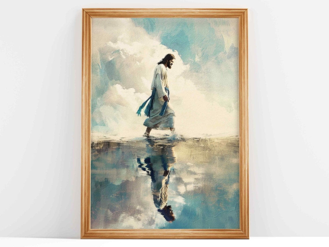 DOPAPRINT Serenity On Water, Divine Path, Jesus Walking On Water, Jesus ...
