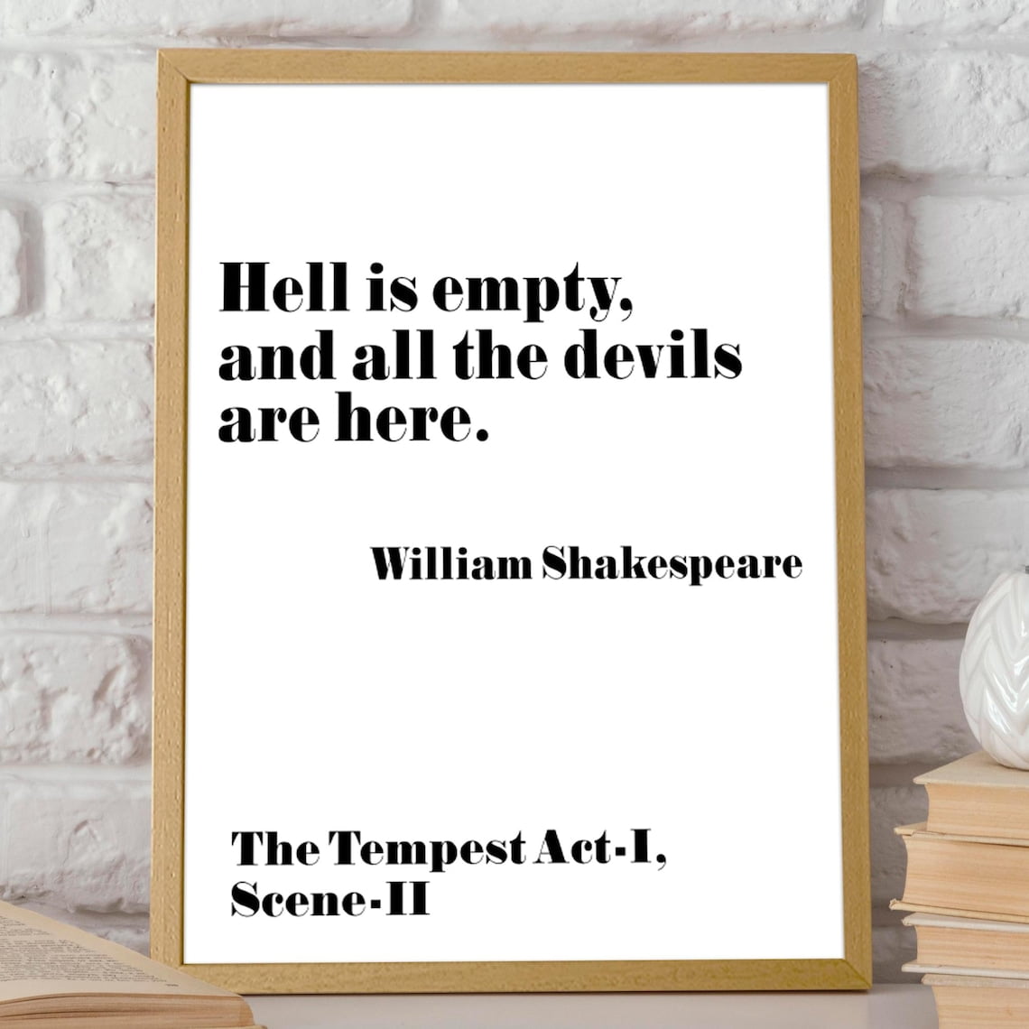DOPAPRINT Shakespeare Poster Hell Is Empty And All The Devils Are Here ...