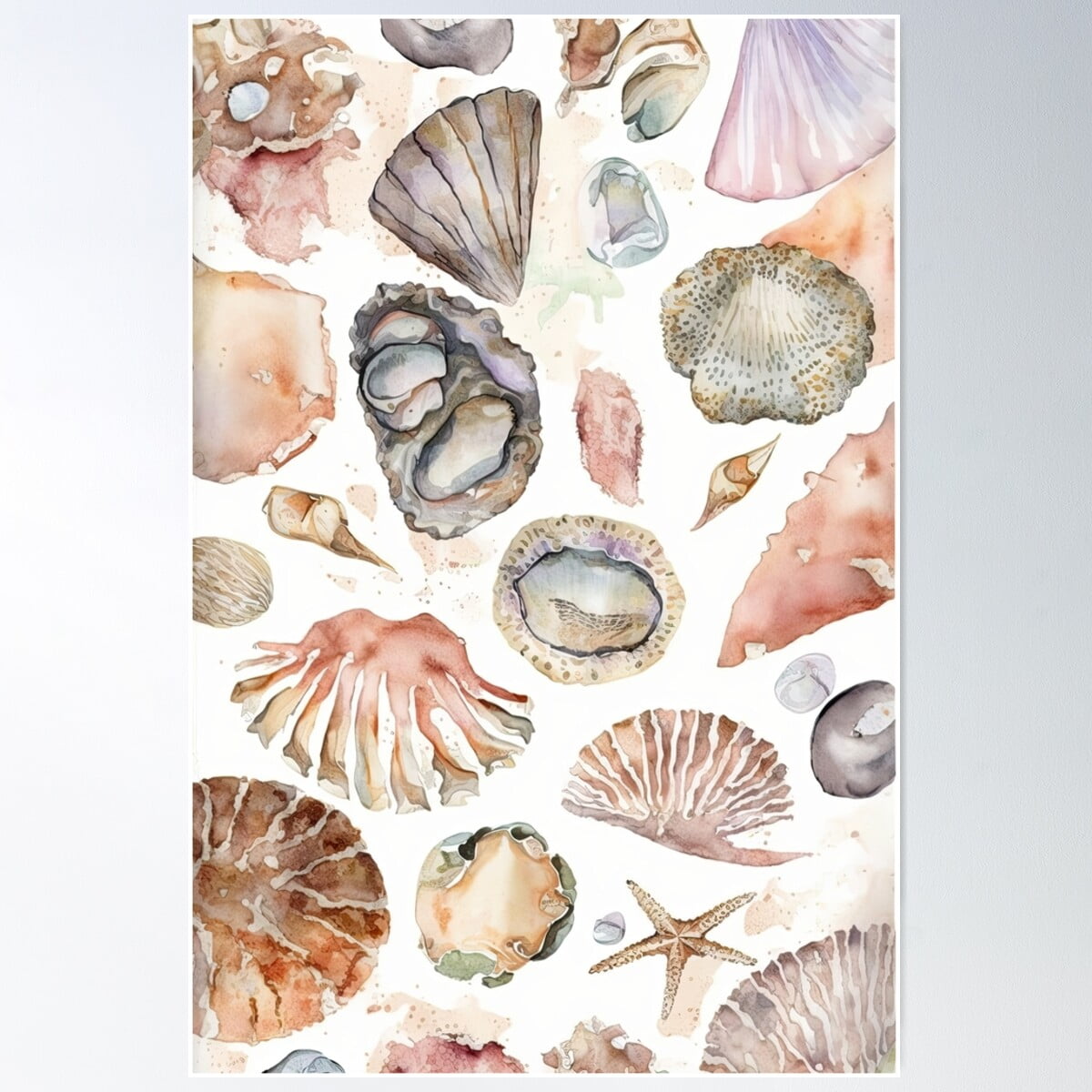DOPAPRINT Shell Mosaic Poster Wall Art, Modern Wall Decor NO FRAMED ...