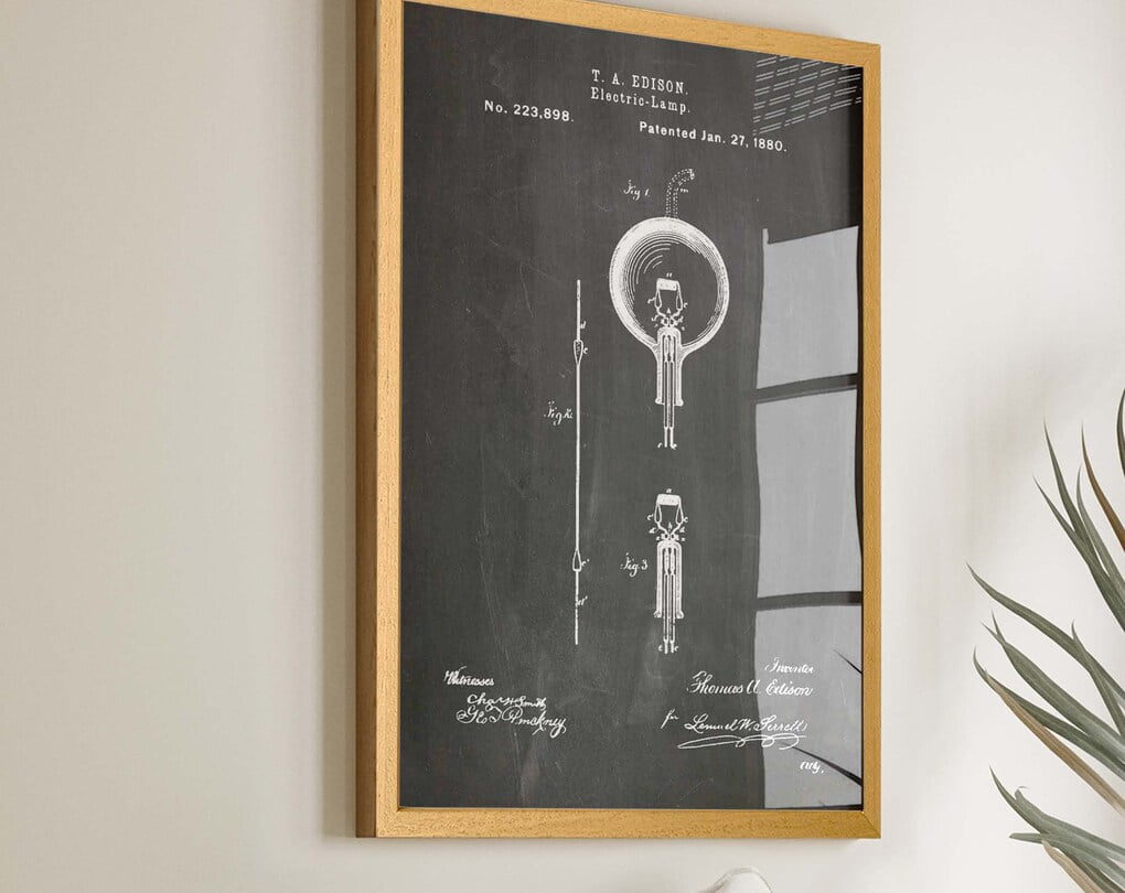 DOPAPRINT Shine Bright With History: Thomas Edison Lightbulb Patent ...