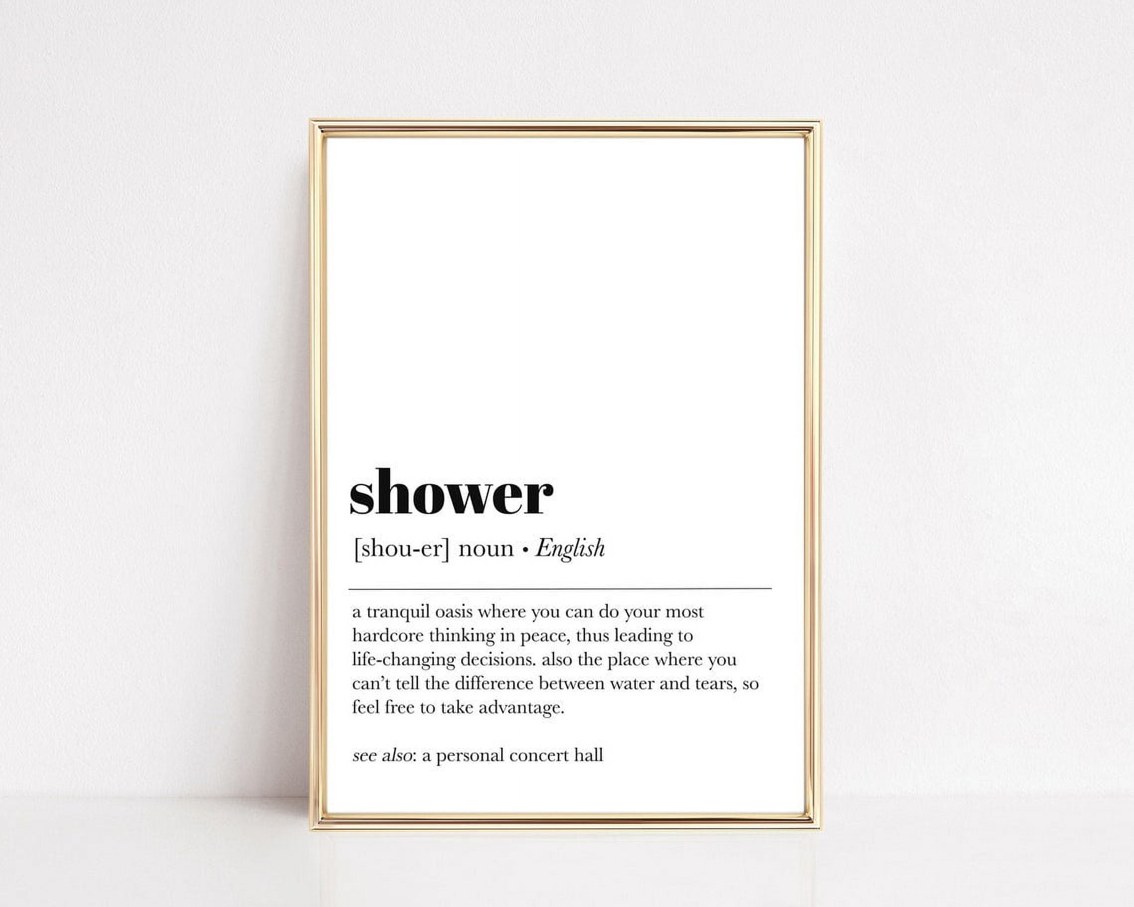 DOPAPRINT Shower Definition Print Bathroom Wall Decor Funny Bathroom ...