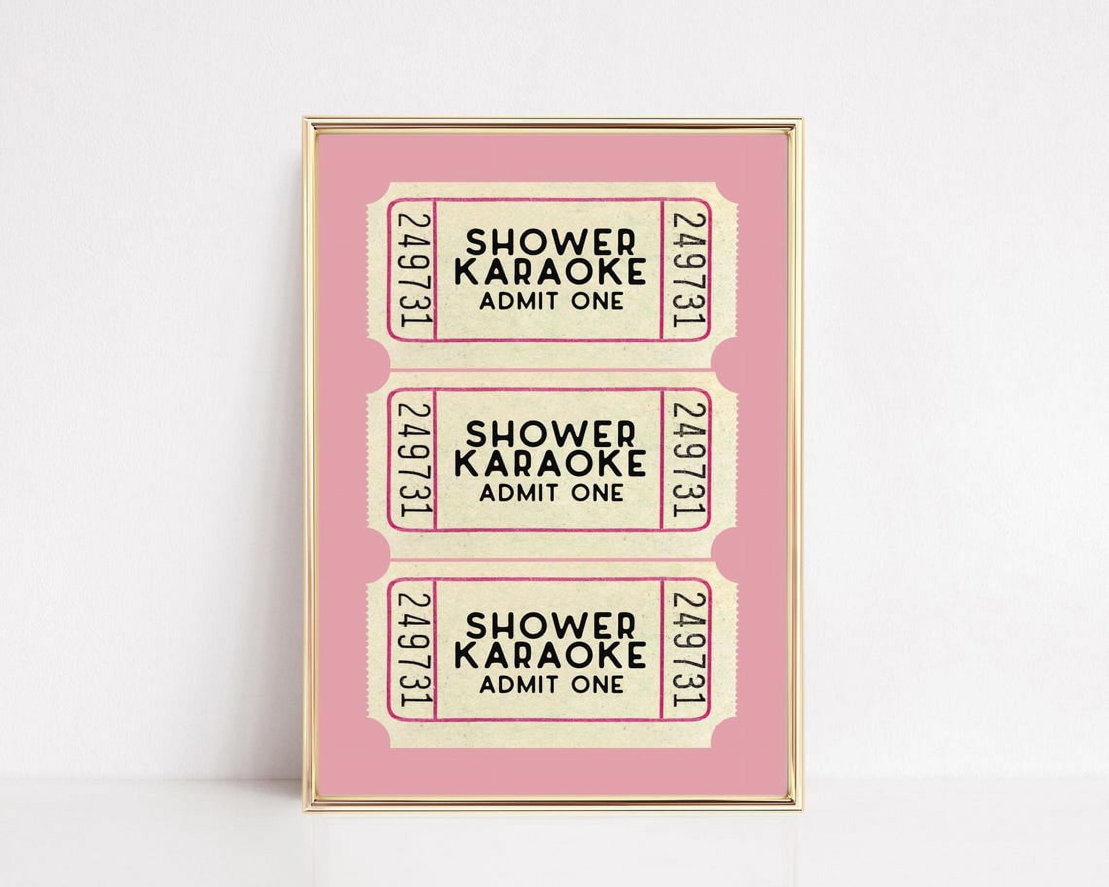 DOPAPRINT Shower Karaoke Print Retro Ticket Print Funny Bathroom Decor ...