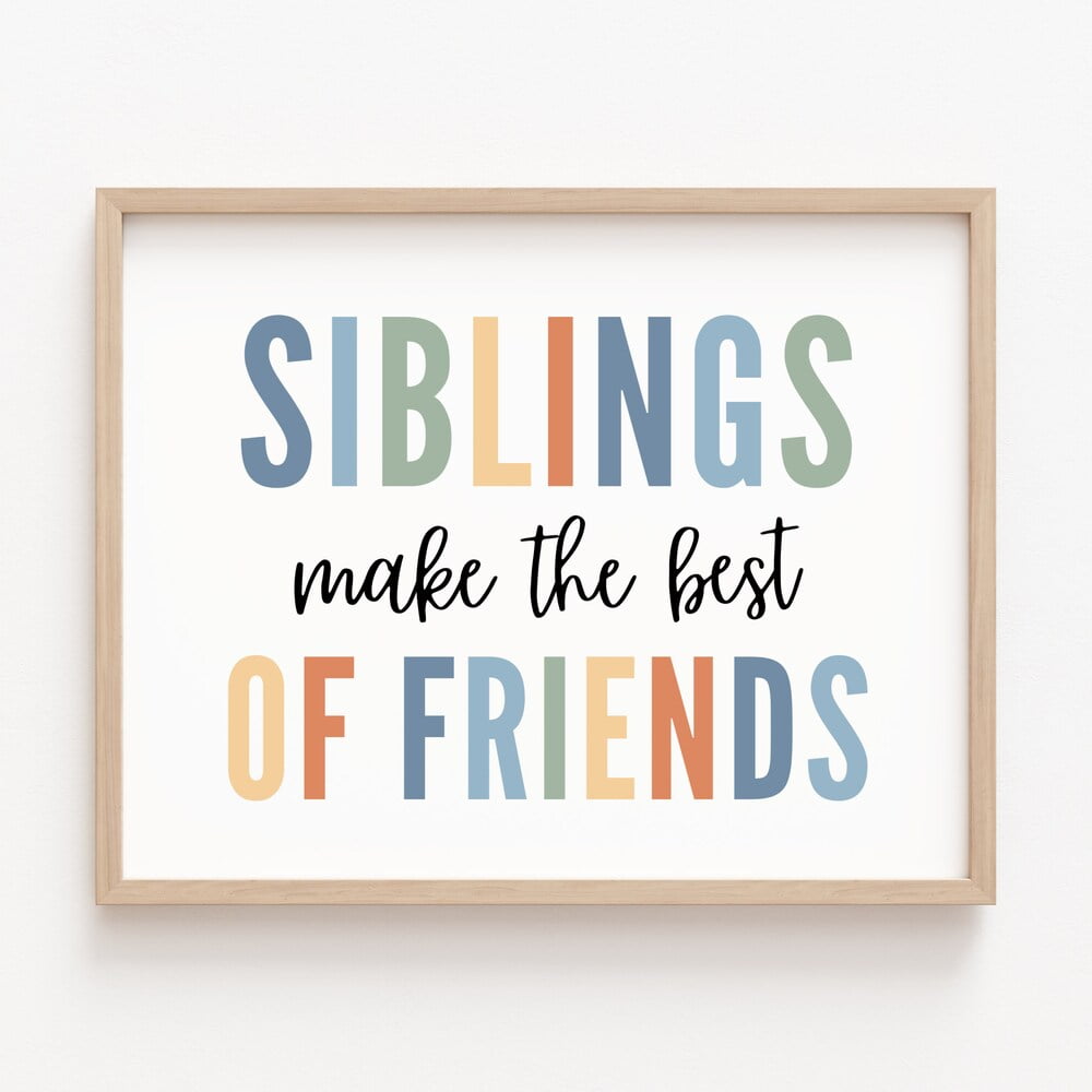 DOPAPRINT Siblings Make The Best Friends, Playroom Wall Decor, Nursery ...