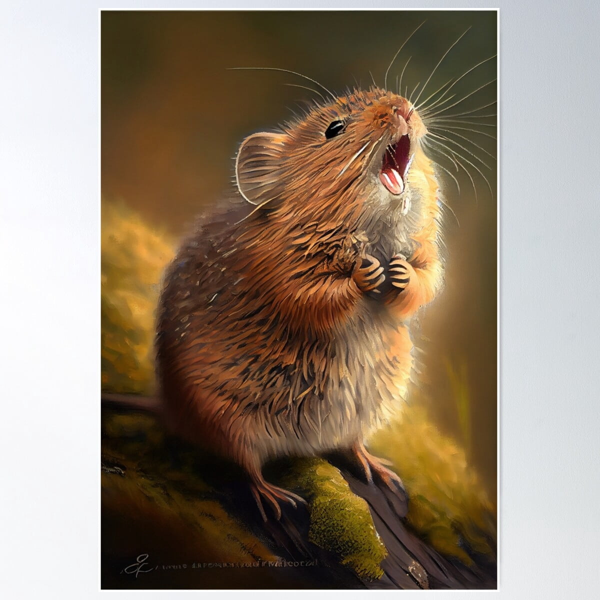 DOPAPRINT Singing Vole - Oil Paint Poster Wall Art, Modern Wall Decor ...
