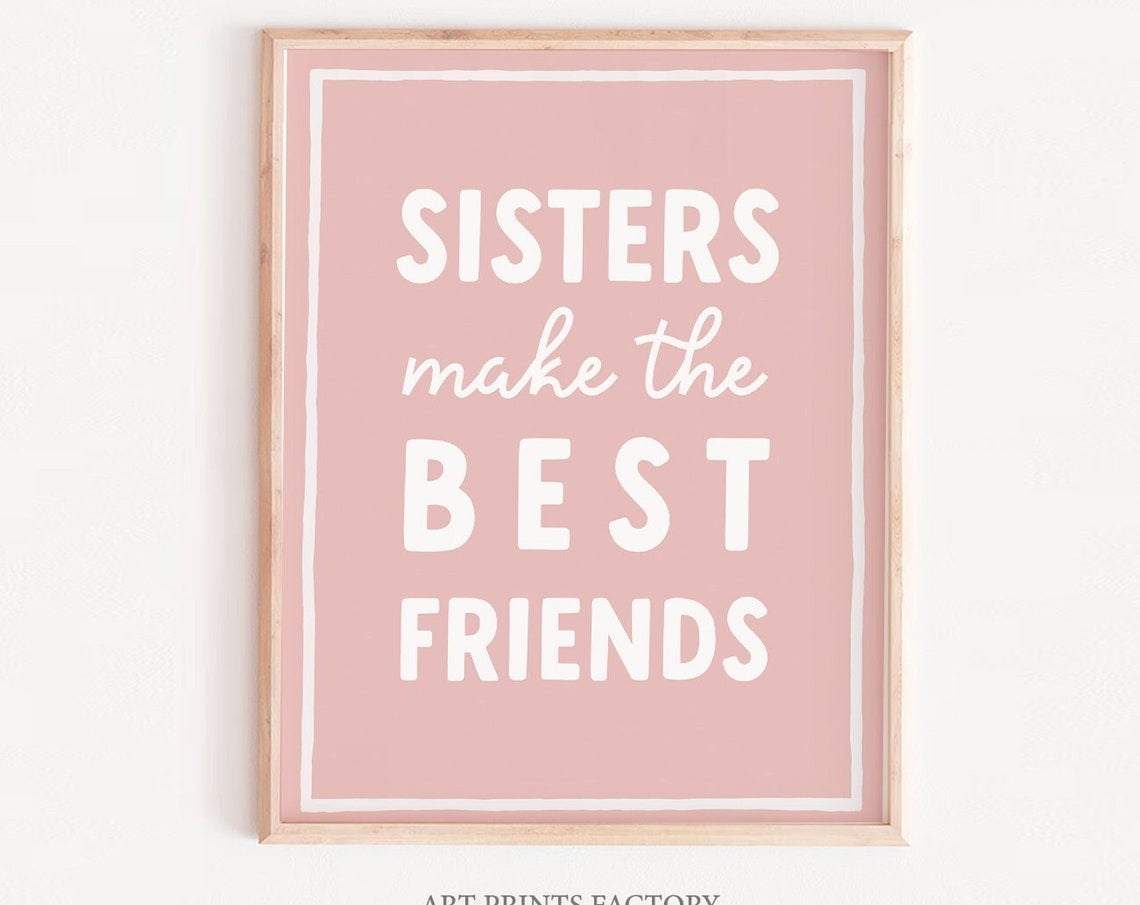 DOPAPRINT Sisters Nursery Print, Sister Print, Little Sister Art, Girl ...