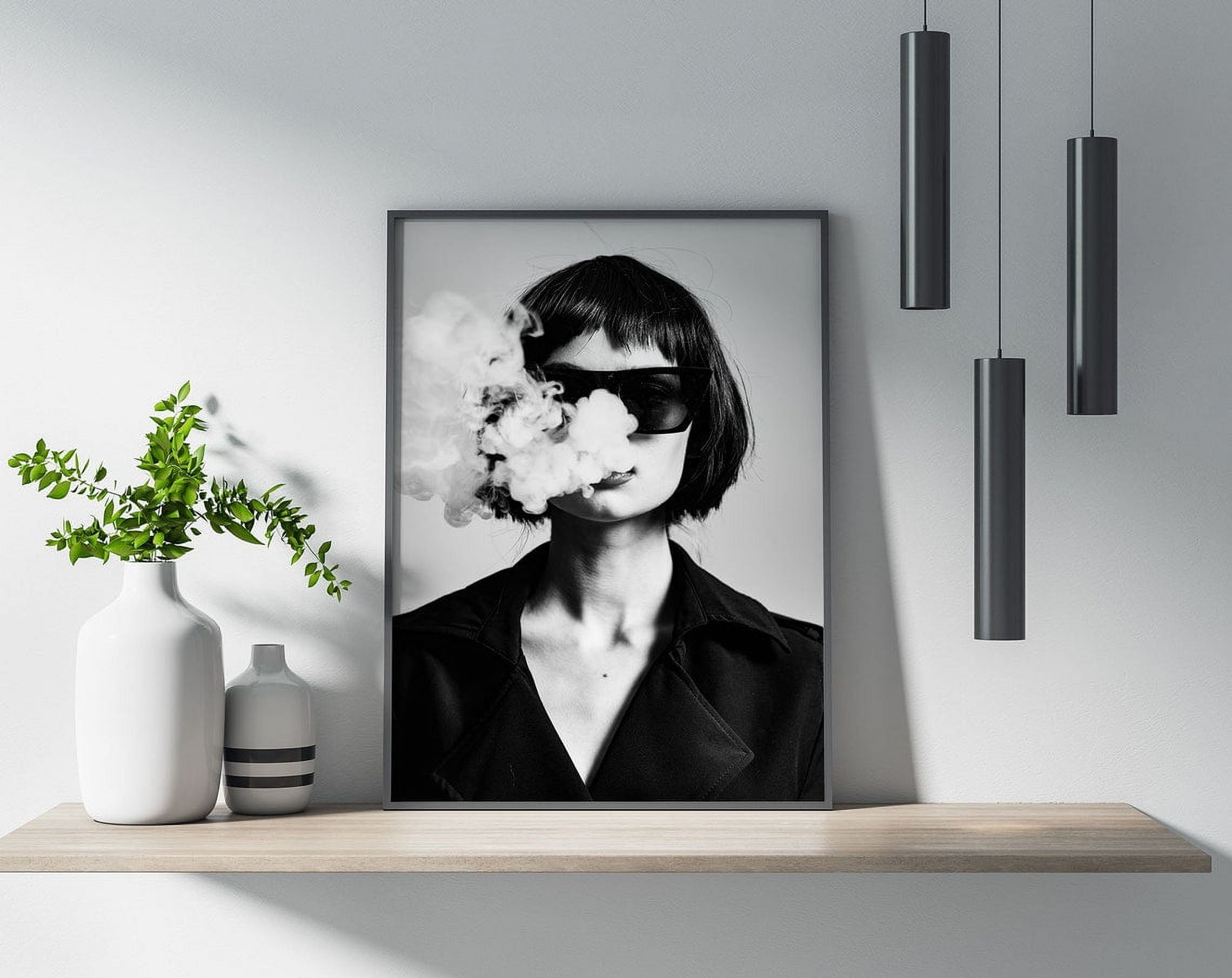 DOPAPRINT Smoke In The Face Poster, Poster Print, Wall Decor, Black And ...