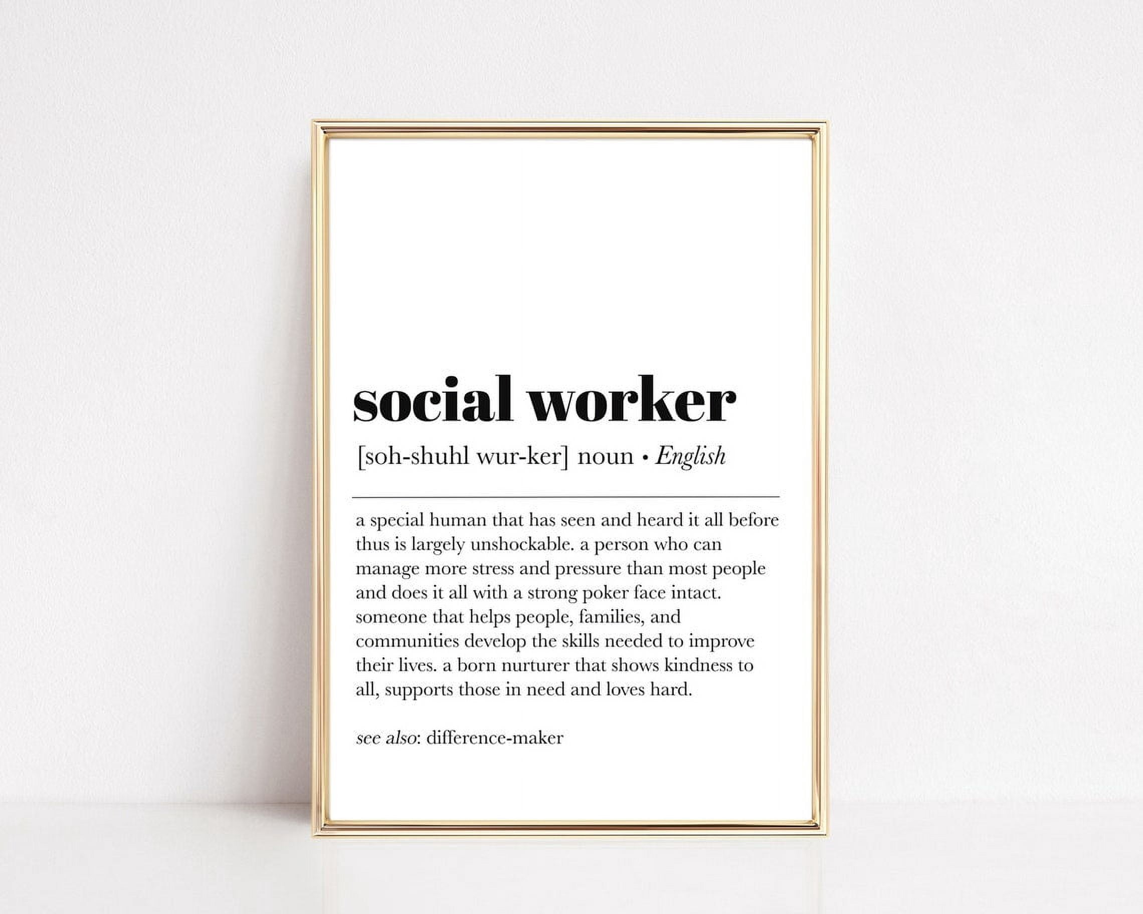 DOPAPRINT Social Worker Definition Print Social Worker Gift For Office ...