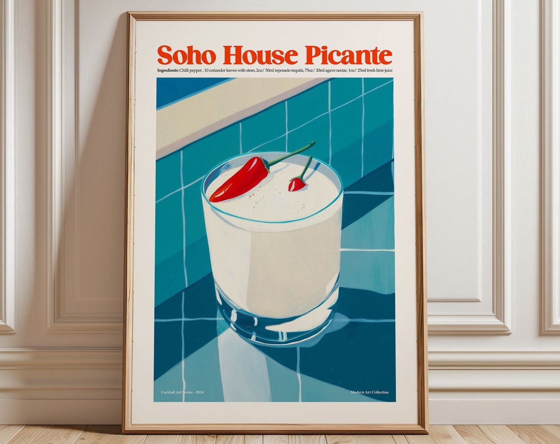 DOPAPRINT Soho House Picante Print Wall Art - Bar Cart Prints ...