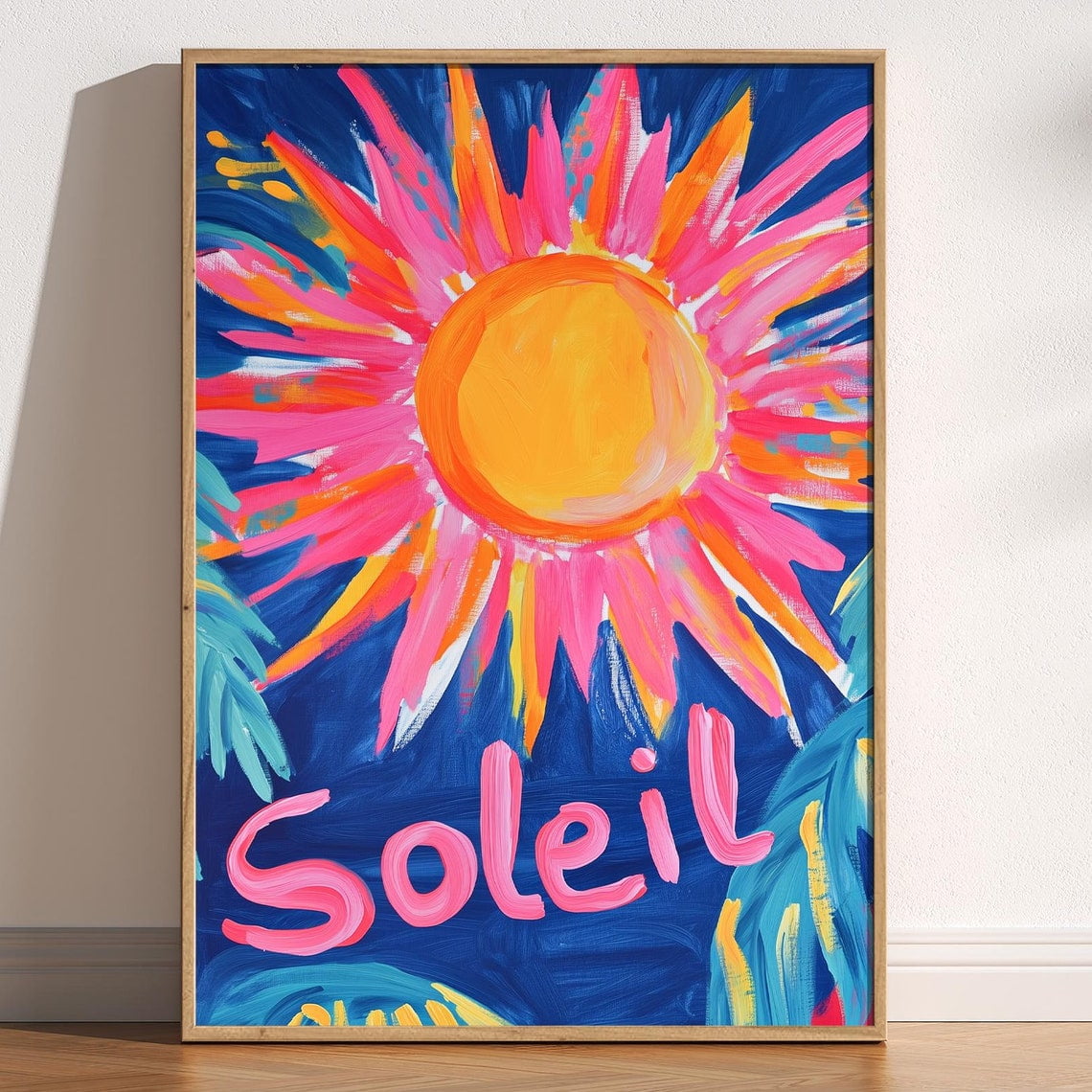 DOPAPRINT Soleil Colourful Summer Print, Retro Sun Poster, Abstract ...