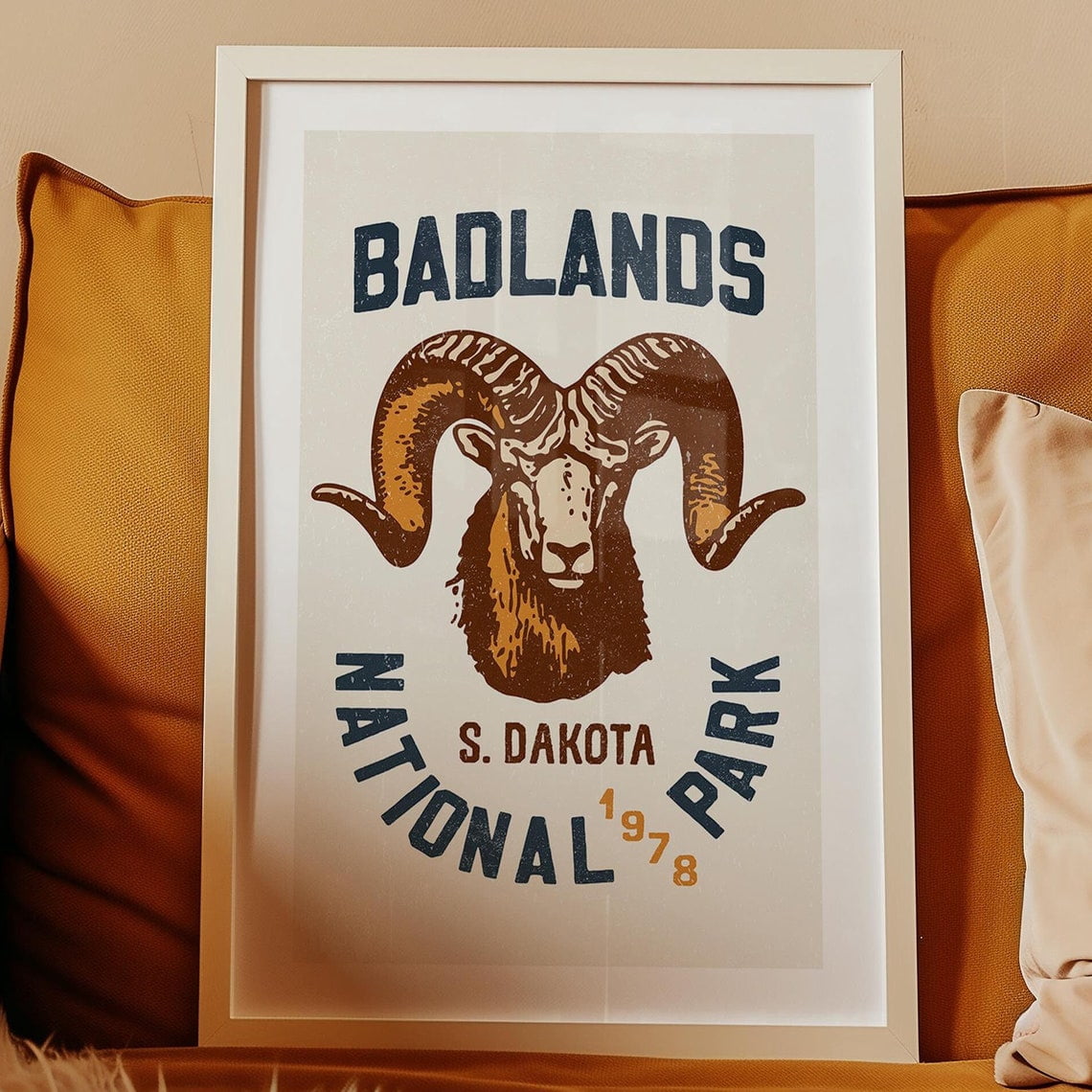 DOPAPRINT South Dakota Travel Print Retro Badlands Art Badlands Travel ...