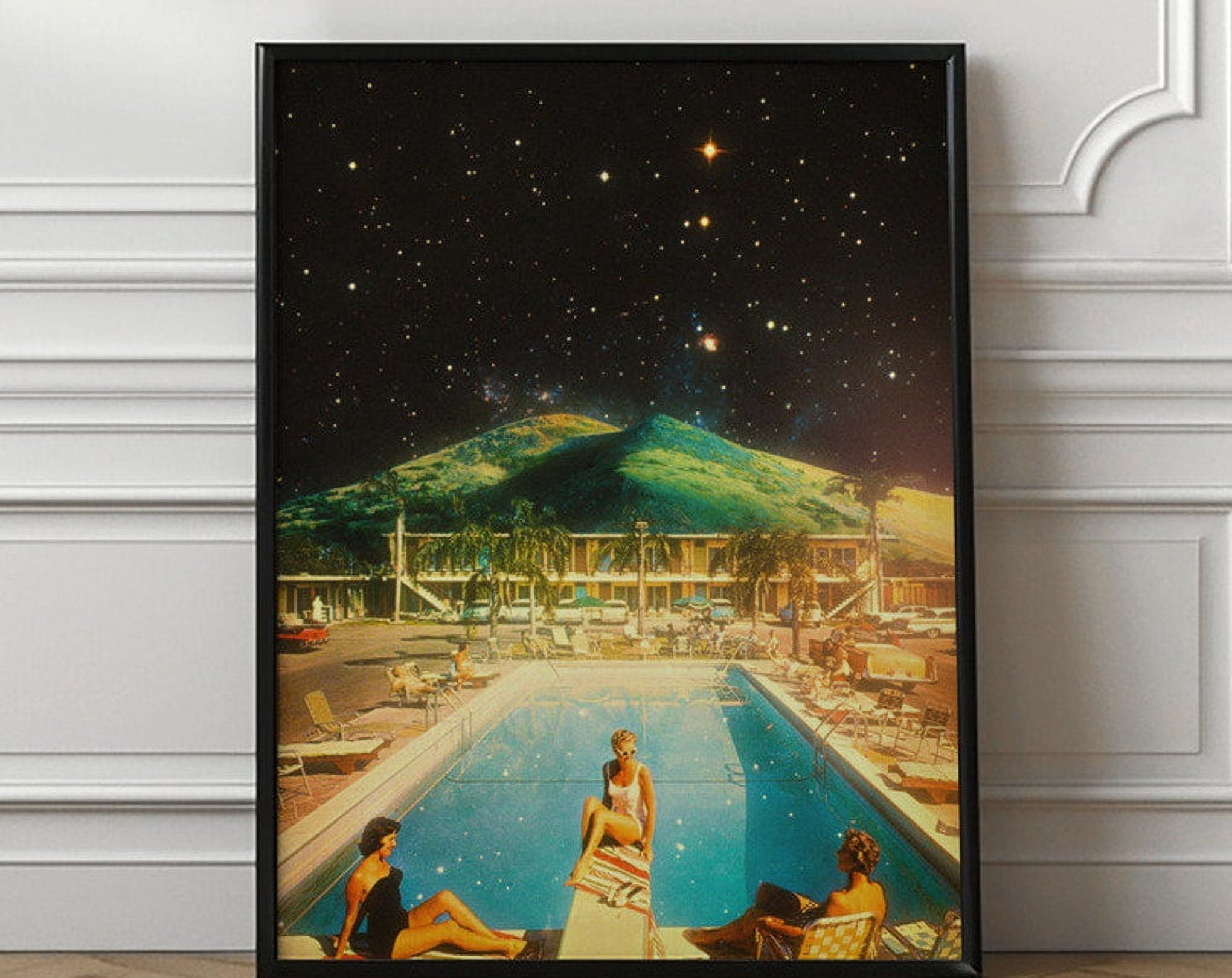 DOPAPRINT Space Pool Cosmic Art Retro Futurism Vintage Collage Sci-Fi ...