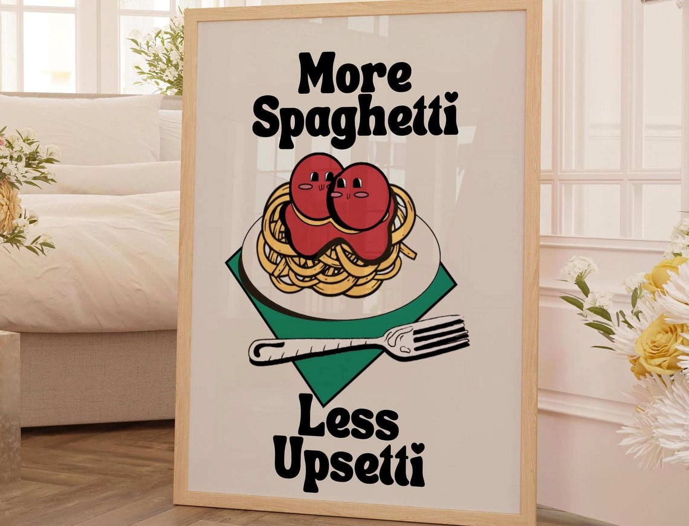 DOPAPRINT More Spaghetti Less Regretti Retro Kitchen Print Dining Room ...