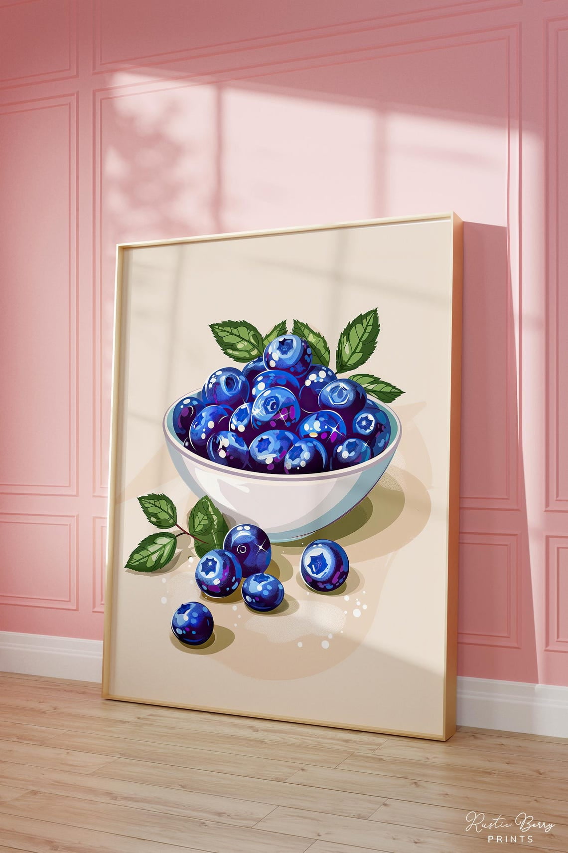DOPAPRINT Sparkle Blueberries Art Print Wall Art Poster Fruit Retro ...