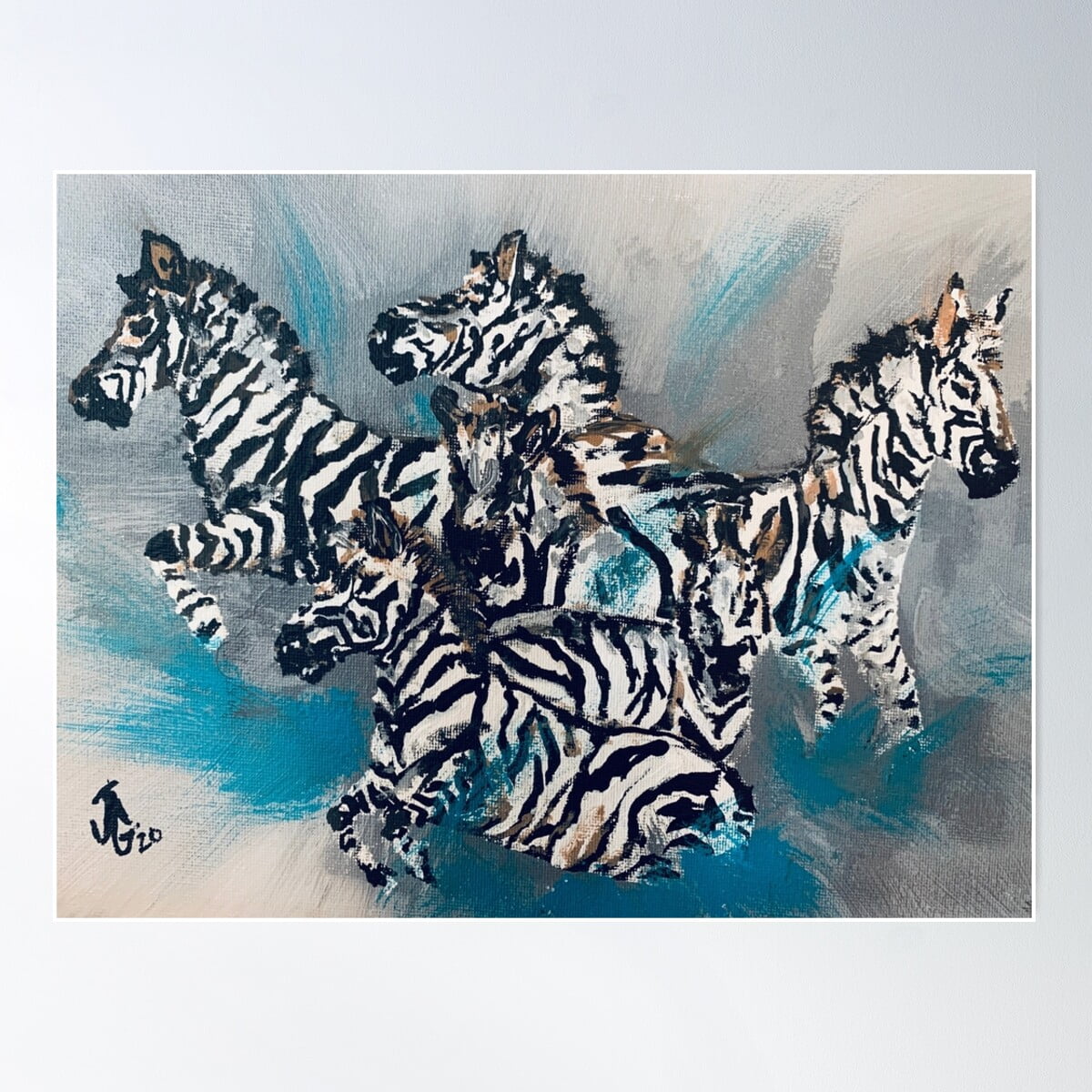 DOPAPRINT Splashing Zebras Poster Wall Art, Bedroom NO FRAMED POSTER, Wall Art - Walmart.com