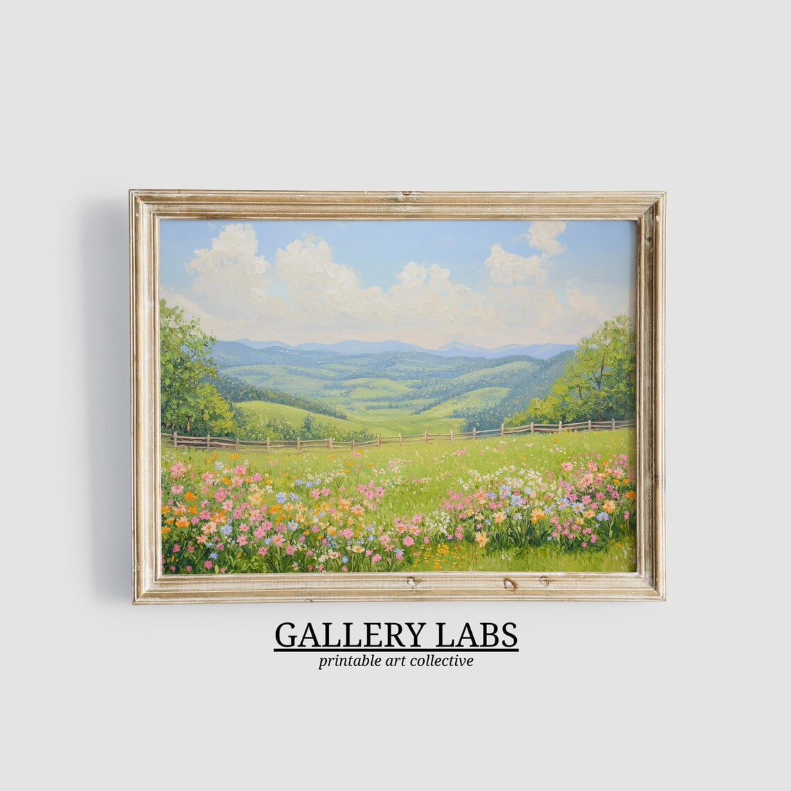 DOPAPRINT Spring Wildflower Wall Art , County Landscape Painting ...