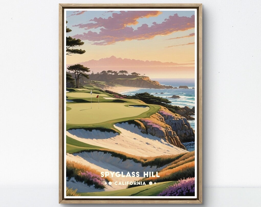 DOPAPRINT Spyglass Hill California Vintage Poster, Coastal Golf Course ...