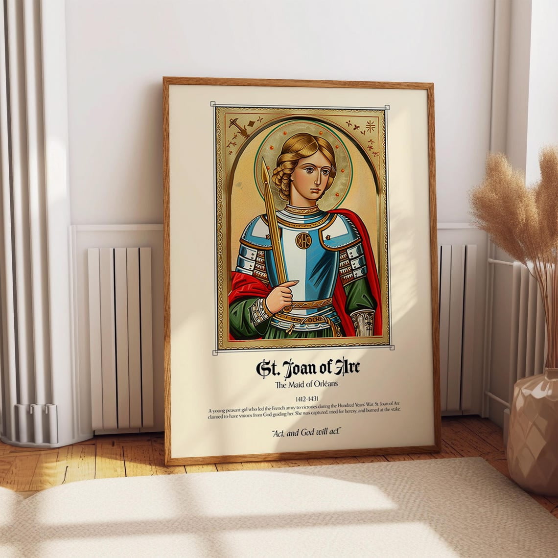 DOPAPRINT St. Joan Of Arc Religious Wall Artfrench Female Saint ...