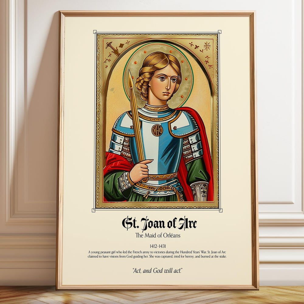 DOPAPRINT St. Joan Of Arc Religious Wall Art French Female Saint Poster ...