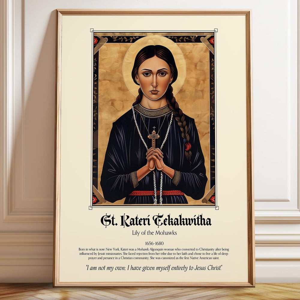 DOPAPRINT St. Kateri Tekakwitha Religious Wall Art American Catholic ...