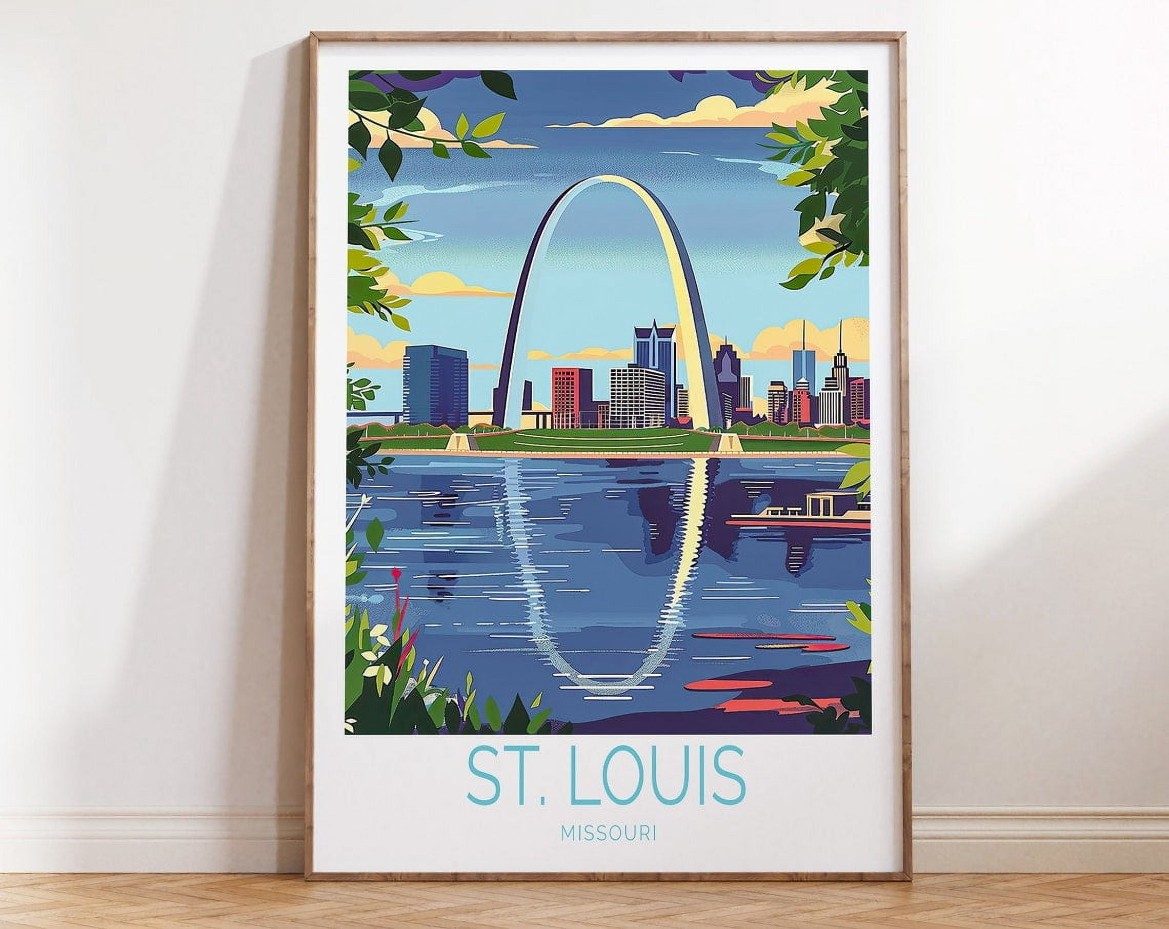 DOPAPRINT St. Louis Poster, Missouri Travel Wall Art, The Gateway Arch ...