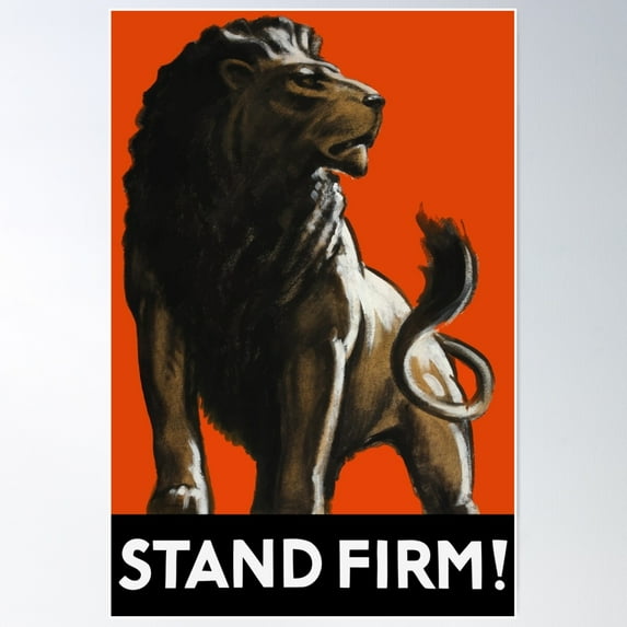 DOPAPRINT Stand Firm Lion -- Ww2 Propaganda Poster Wall Art, Modern ...