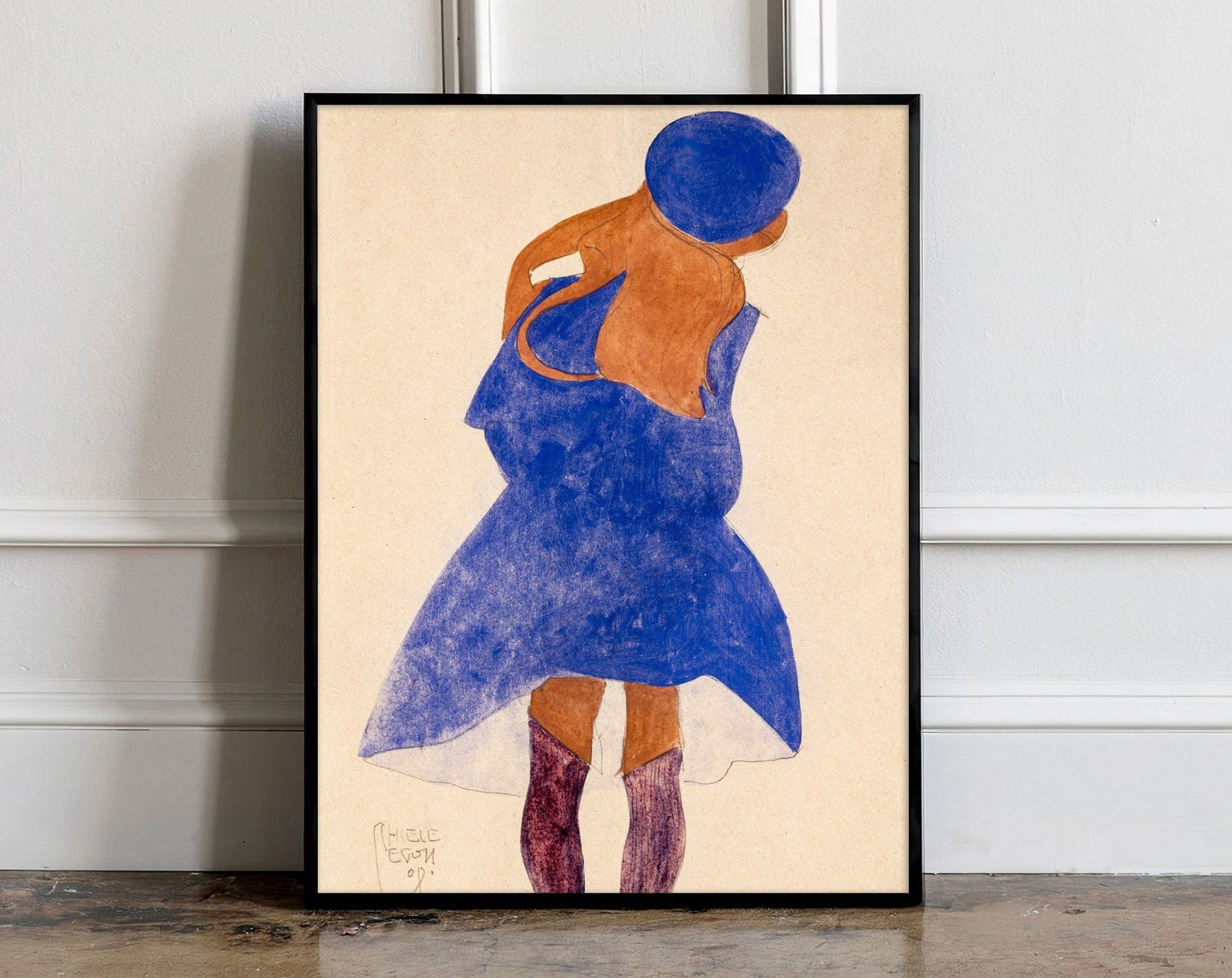 DOPAPRINT Standing Girl (1908) by Egon Schiele Print, Egon Schiele Art ...