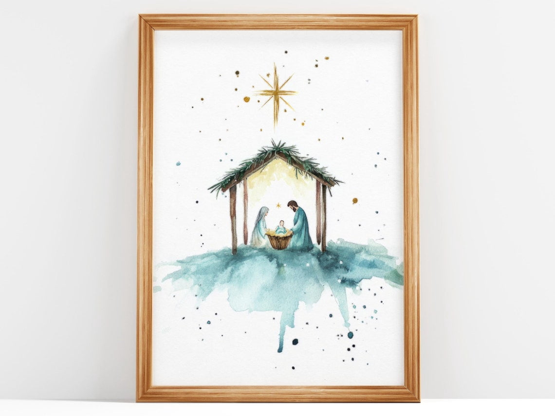 DOPAPRINT Star Of Bethlehem, Nativity Scene, Christian Wall Decor ...
