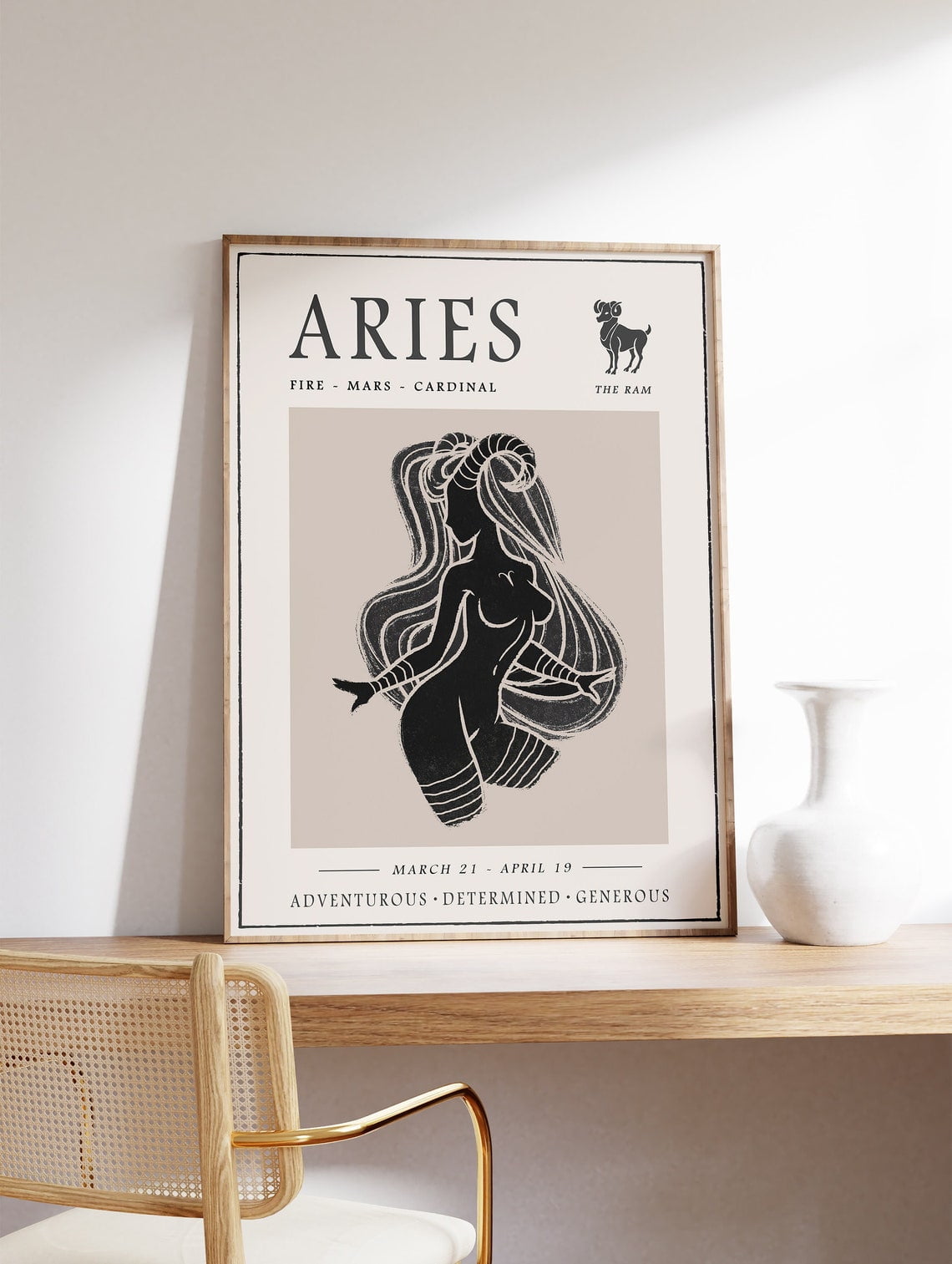 DOPAPRINT Star Sign Poster, Aries Star Sign Print, Birthday Gift, Zodiac, Astrology Poster, Star ...