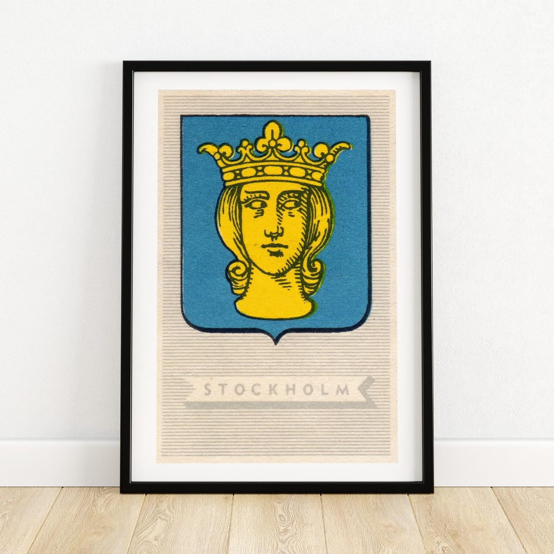 DOPAPRINT Stockholm Royal Crest Art Print Vintage Scandinavian Wall ...