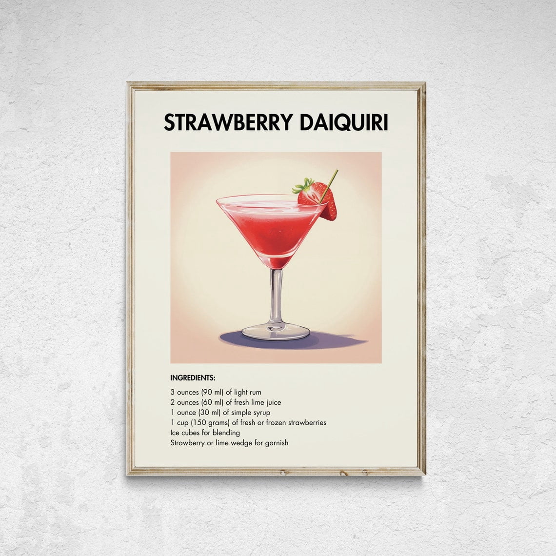 DOPAPRINT Strawberry Daiquiri, Strawberry Daiquiri Cocktail Poster ...