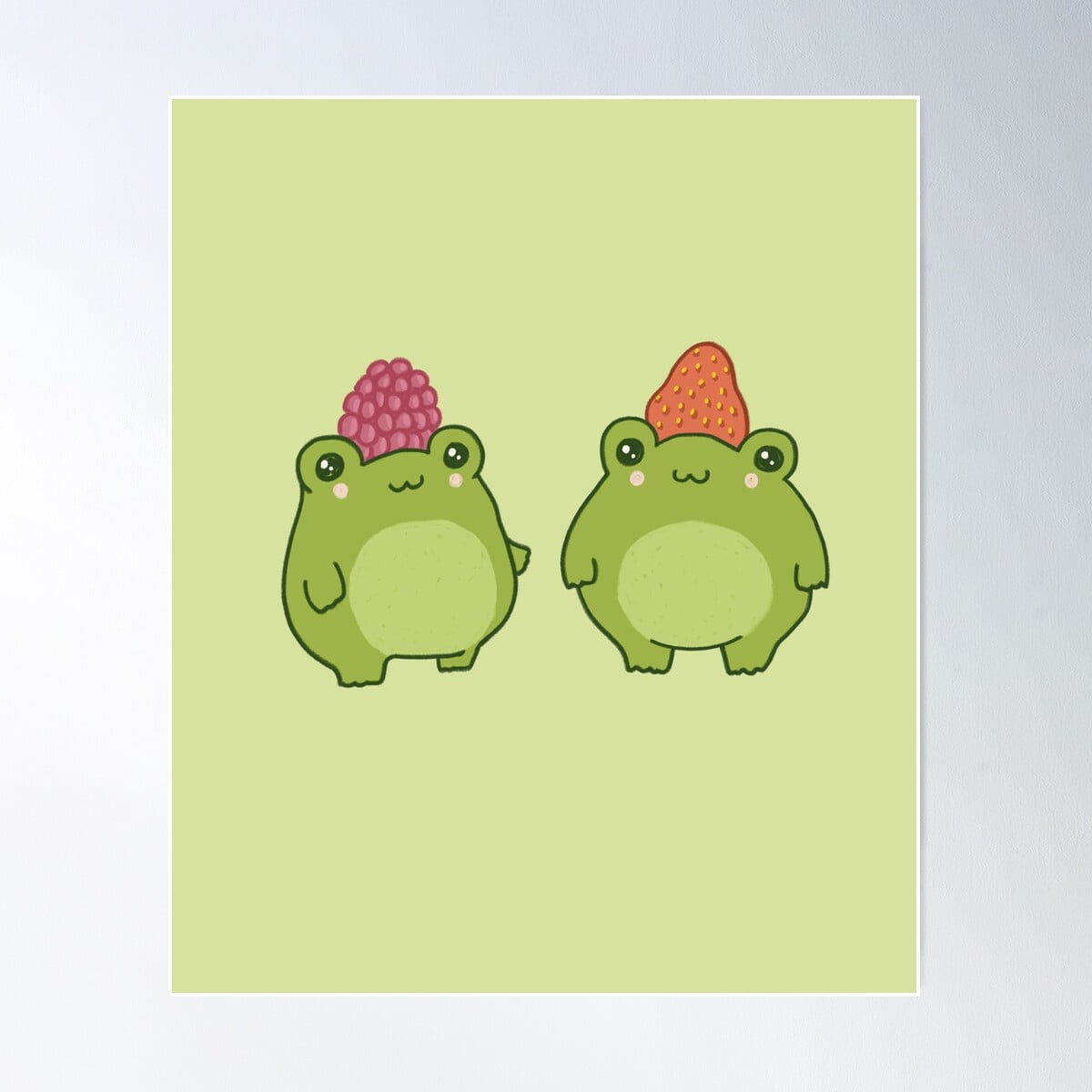 DOPAPRINT Strawberry And Raspberry Hat Frog Friends: Cute Cottagecore ...
