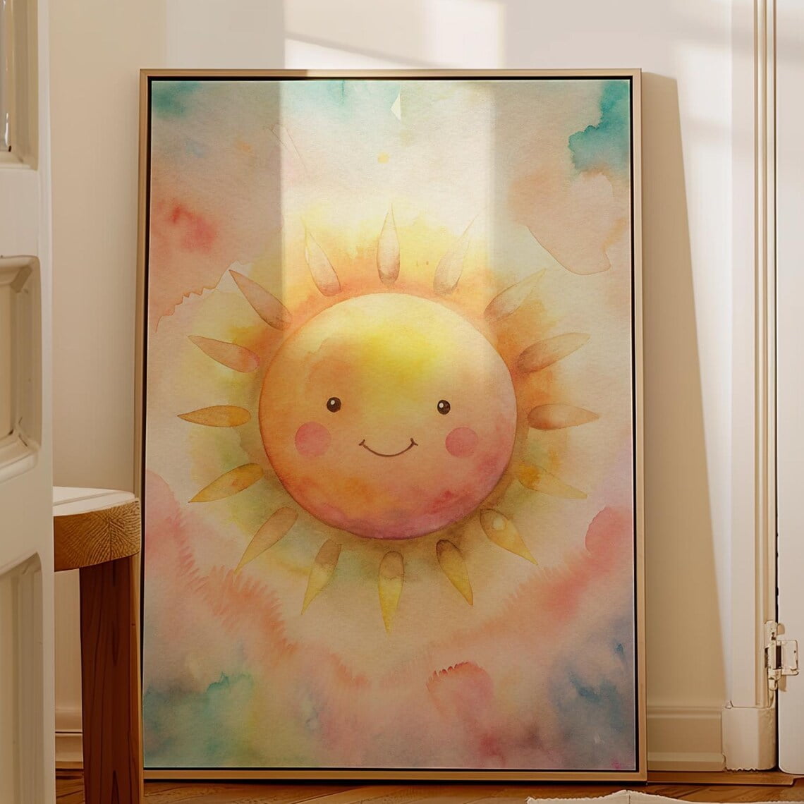 DOPAPRINT Sun Playroom Poster, Watercolor Style Sun Print, Watercolor ...